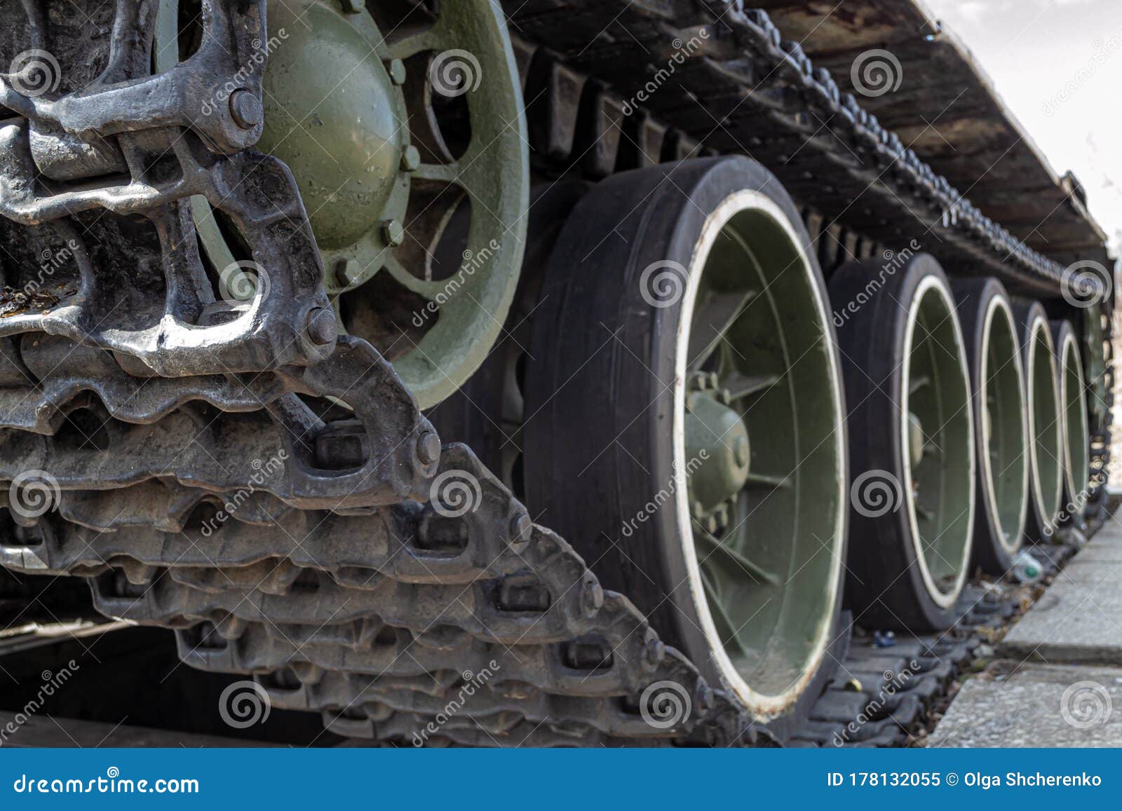 Chassis Of Tracked Military Equipment. Metal Tracks Of A Tracked ...