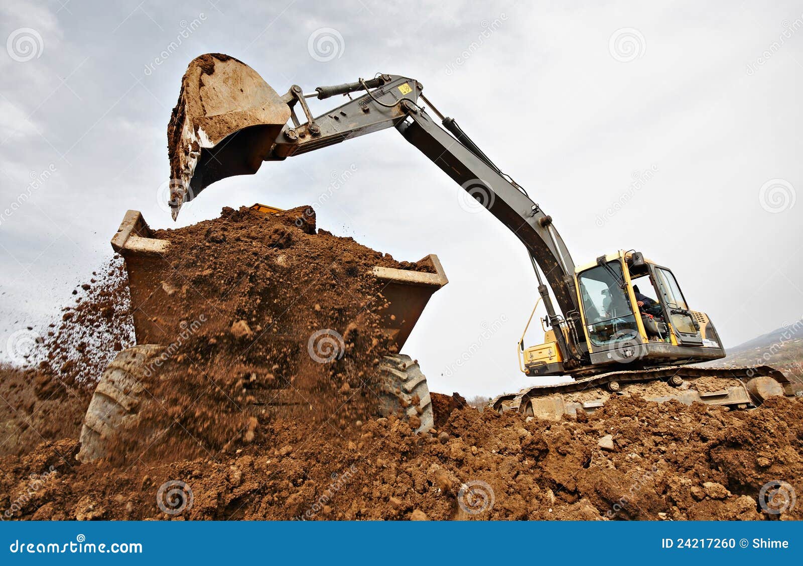 Tracked excavator stock photo. Image of dirt, vehicle - 24217260
