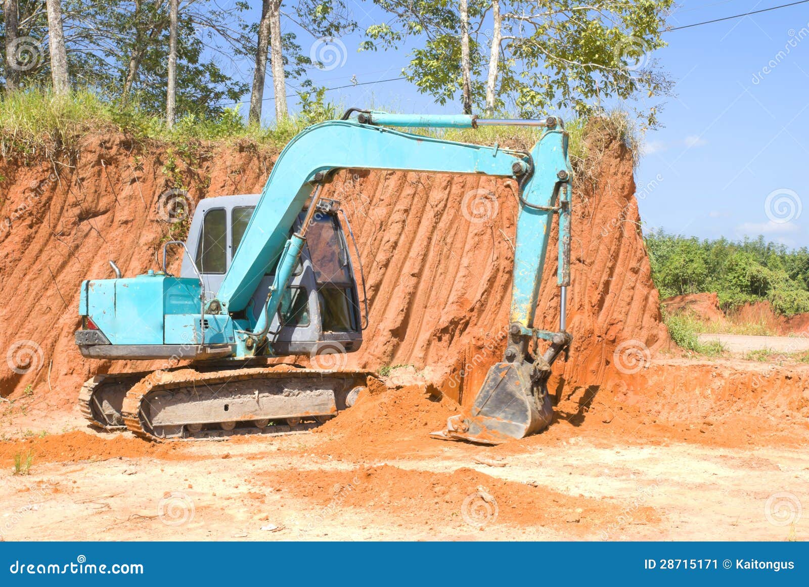 Tracked excavator stock image. Image of machinery, machine - 28715171
