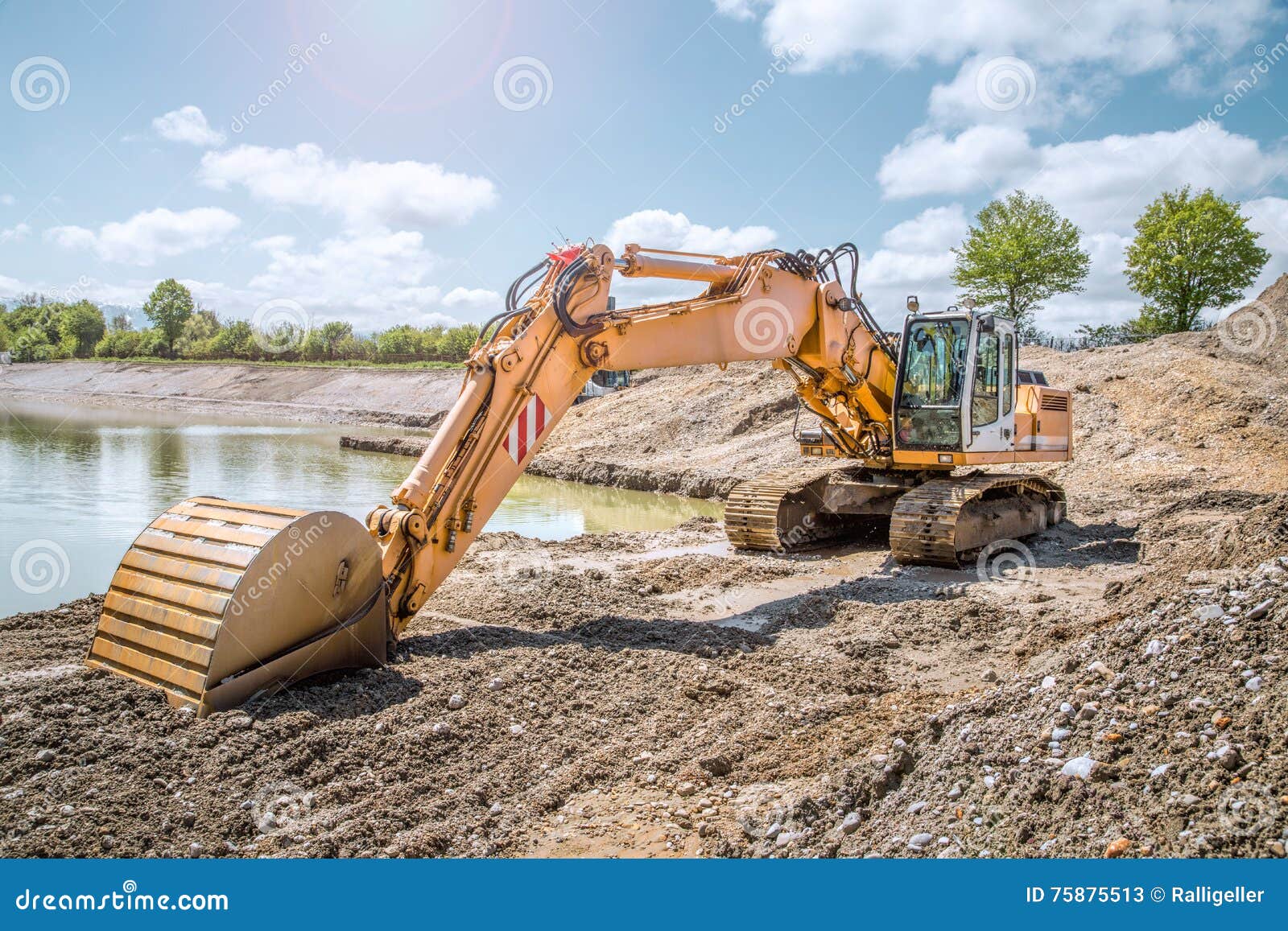 Tracked Excavator on a Construction Site Stock Image - Image of scoop ...