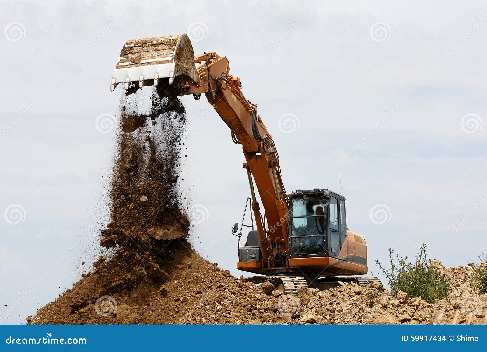 Tracked excavator stock photo. Image of excavating, tracked - 59917434