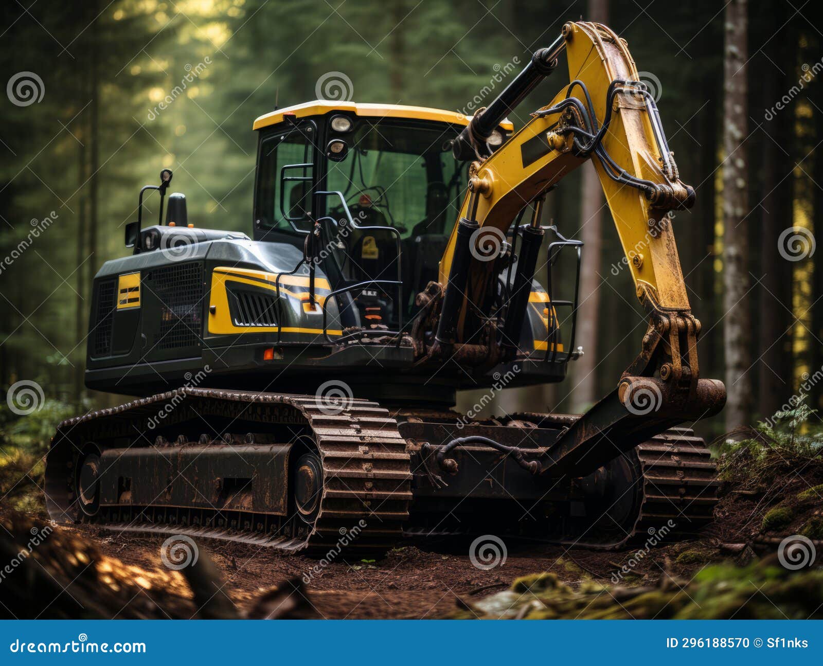 Tracked Hydraulic Grab Log Loader during Clearing Forest for New ...