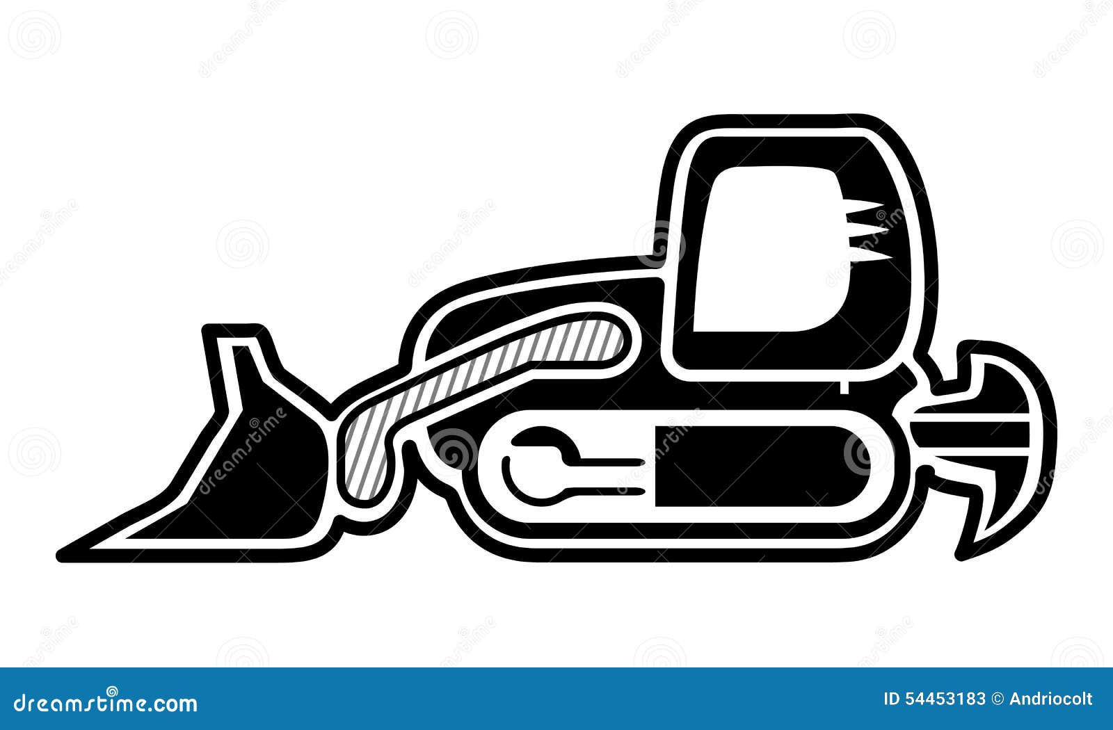Tracked Loader Bulldozer Icon Stock Vector - Illustration of heavy ...