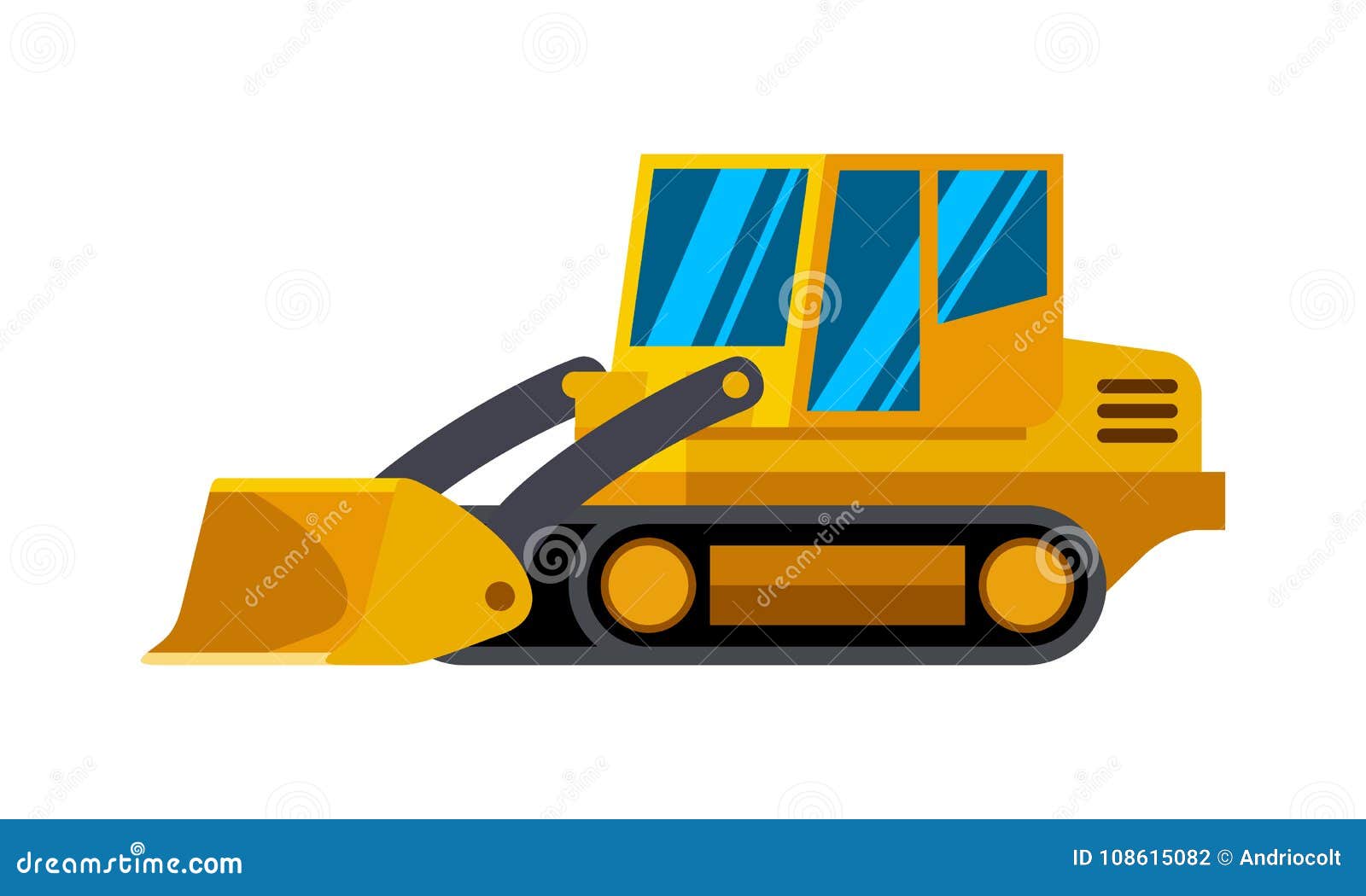 Tracked Loader Minimalistic Icon Stock Vector - Illustration of ...