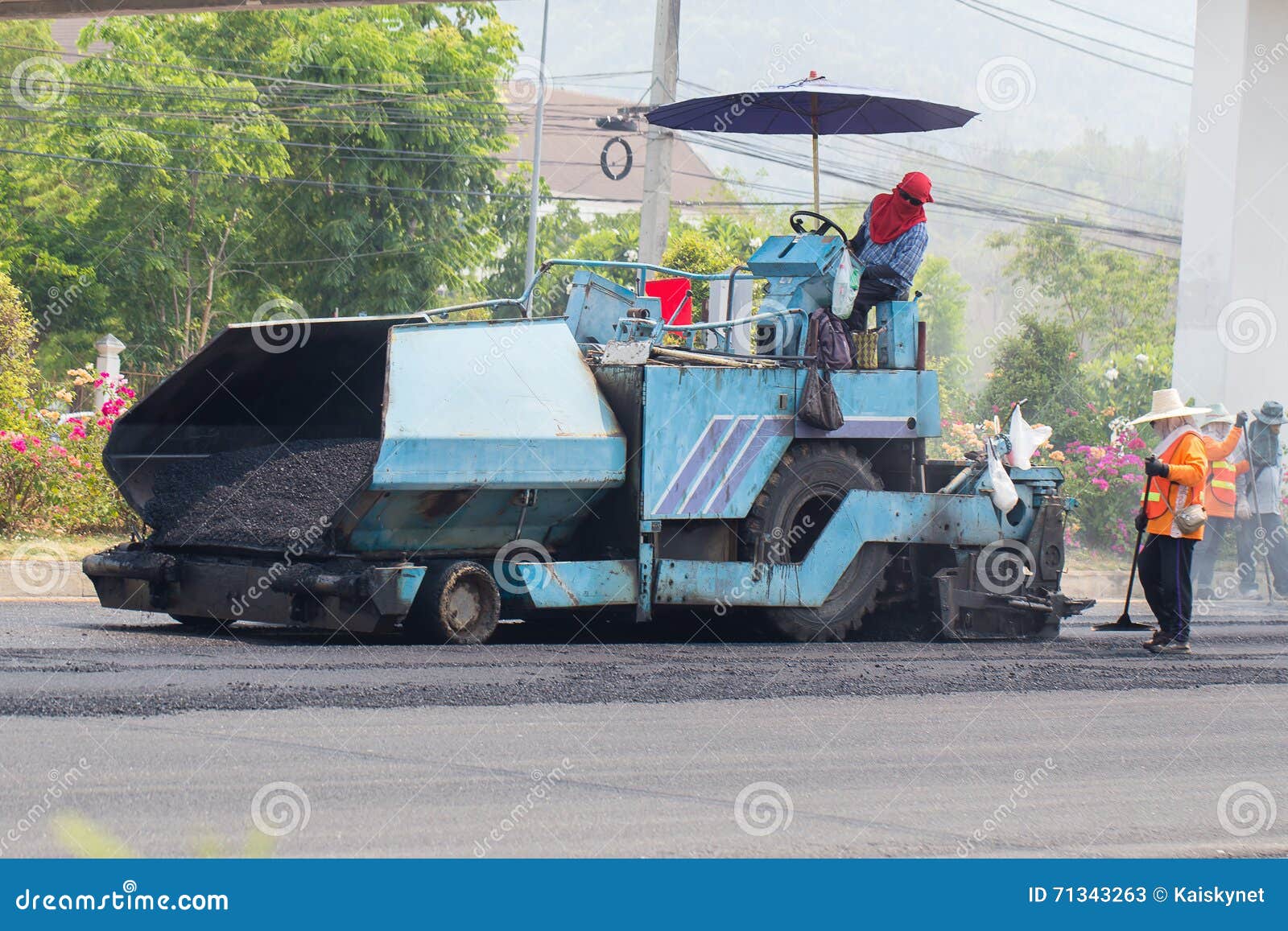 Tracked Paver at Asphalt Pavement Works for Road Editorial Stock Photo ...