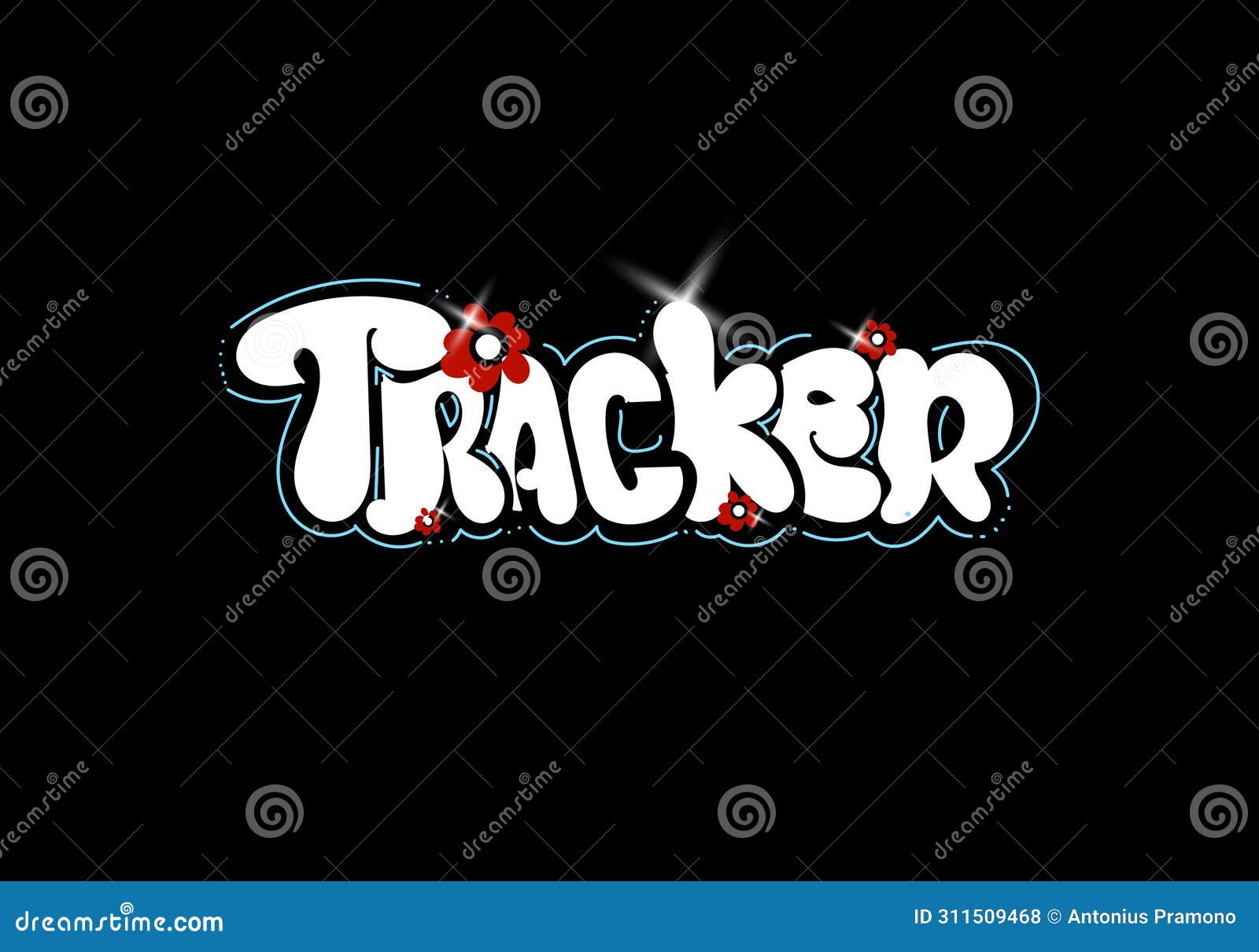 TRACKER Typography Word Style Design Stock Vector - Illustration of ...