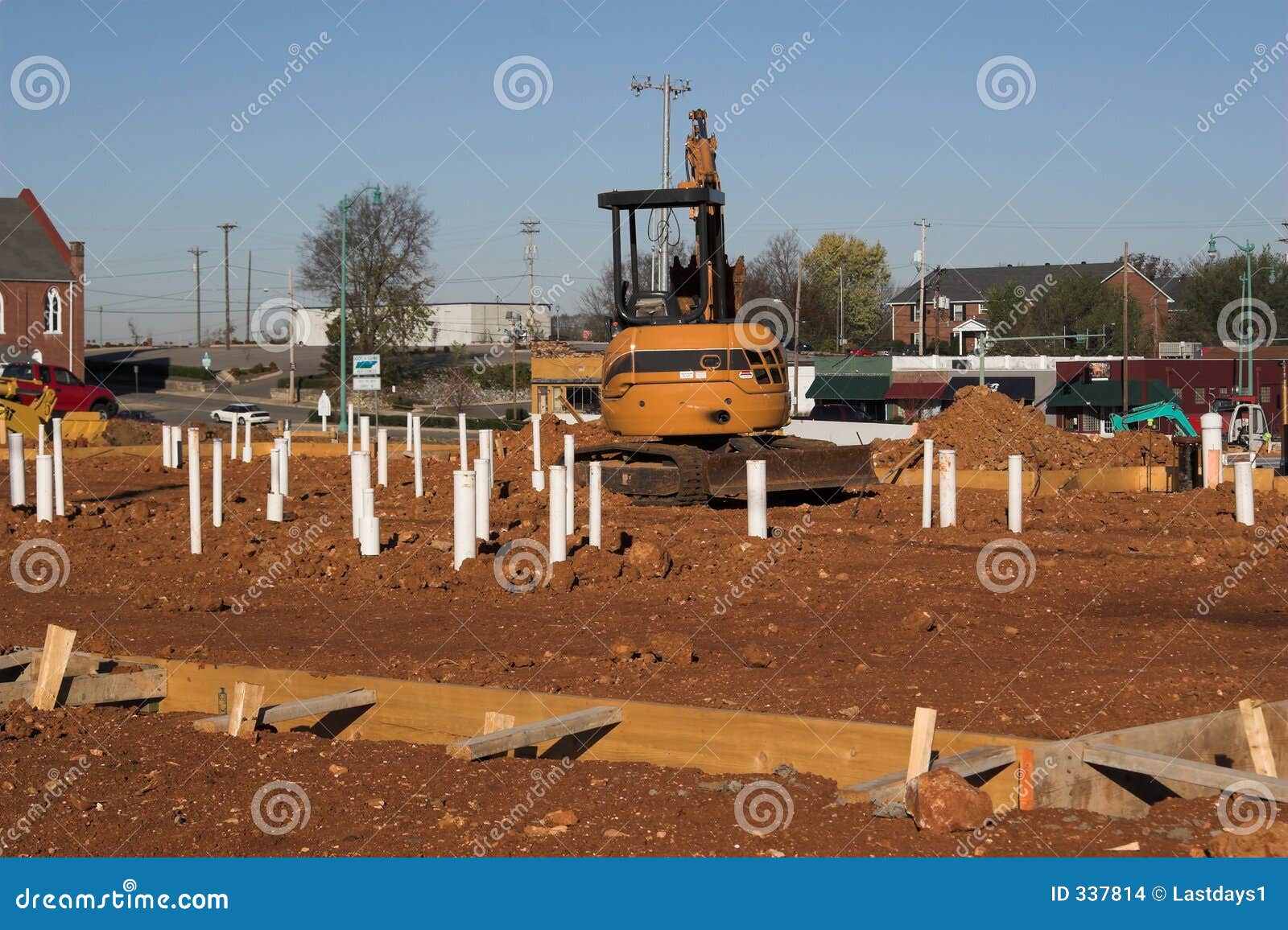 Trackhoe & Plumbing stock photo. Image of grass, nails - 337814