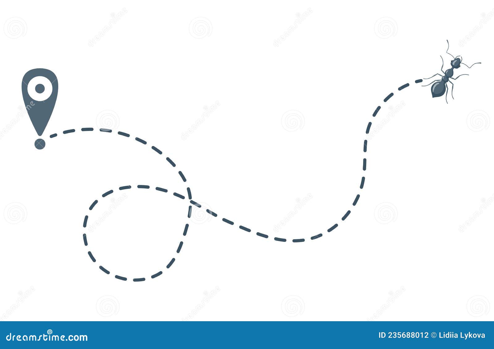 Tracking Ants Colony Location By Pest Control. Road Path Of Chaotic ...