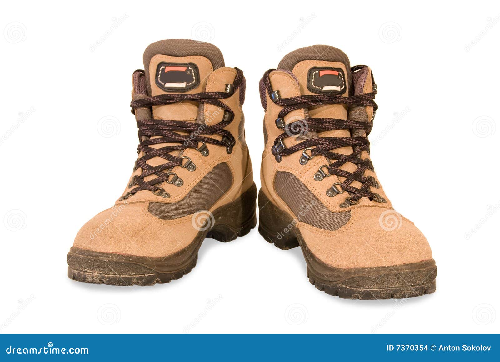 Tracking boots on white stock photo. Image of foot, walking - 7370354