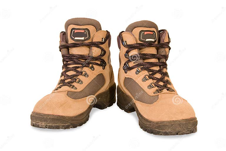 Tracking boots on white stock photo. Image of foot, walking - 7370354