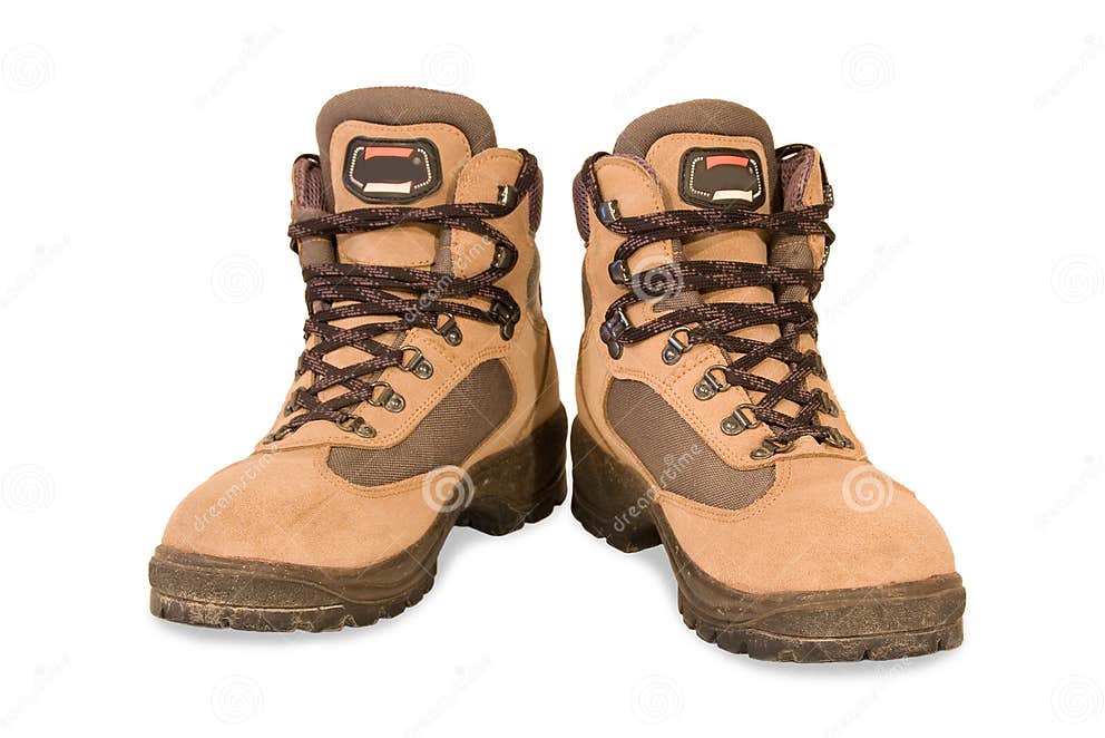 Tracking boots on white stock photo. Image of foot, walking - 7370354