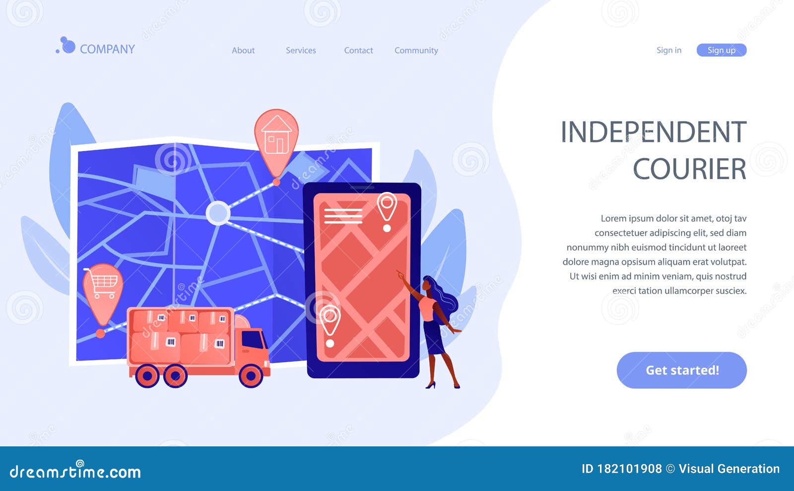 Delivery Point Concept Landing Page Stock Vector - Illustration of ...