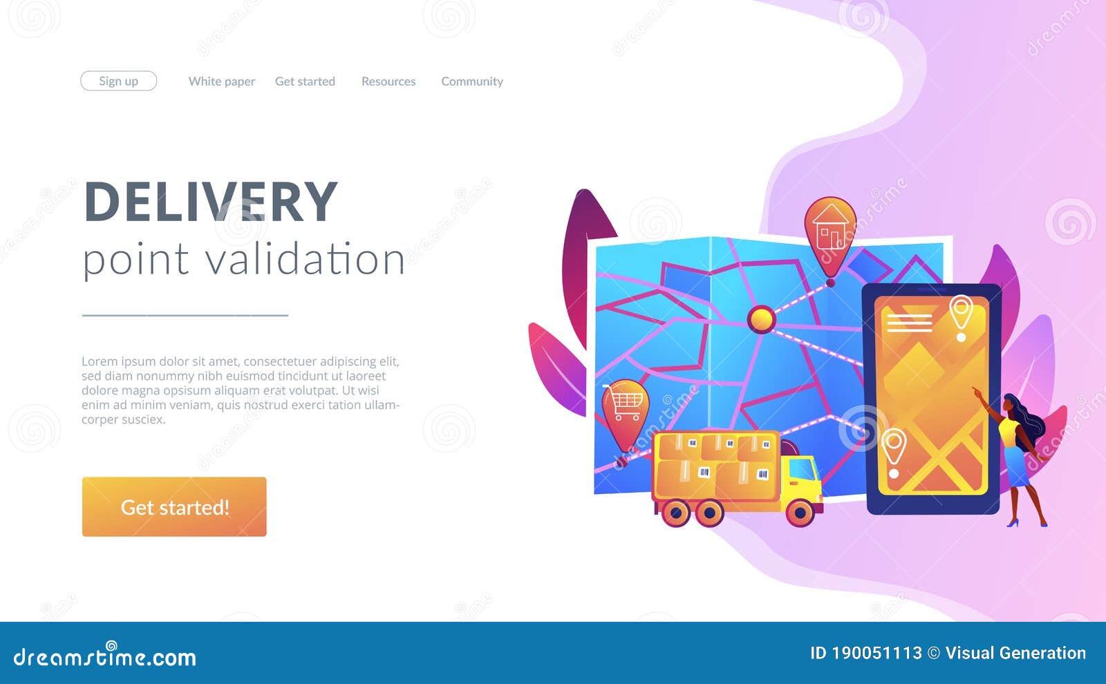 Delivery Point Concept Landing Page Stock Vector - Illustration of ...