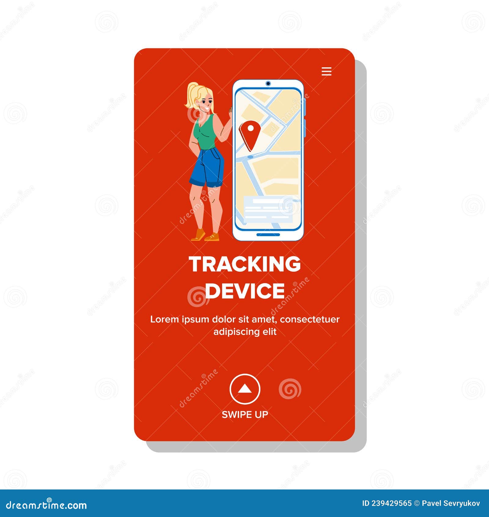 Tracking device vector stock vector. Illustration of fitness - 239429565