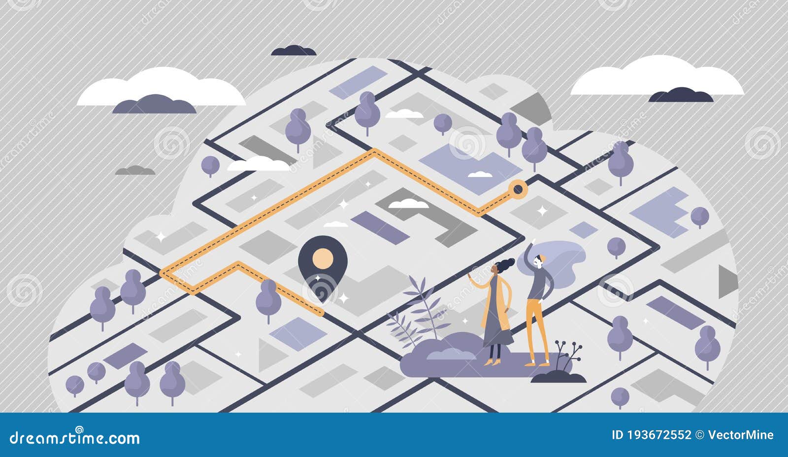 Tracking GPS Location in Map with Navigation Position Tiny Persons ...