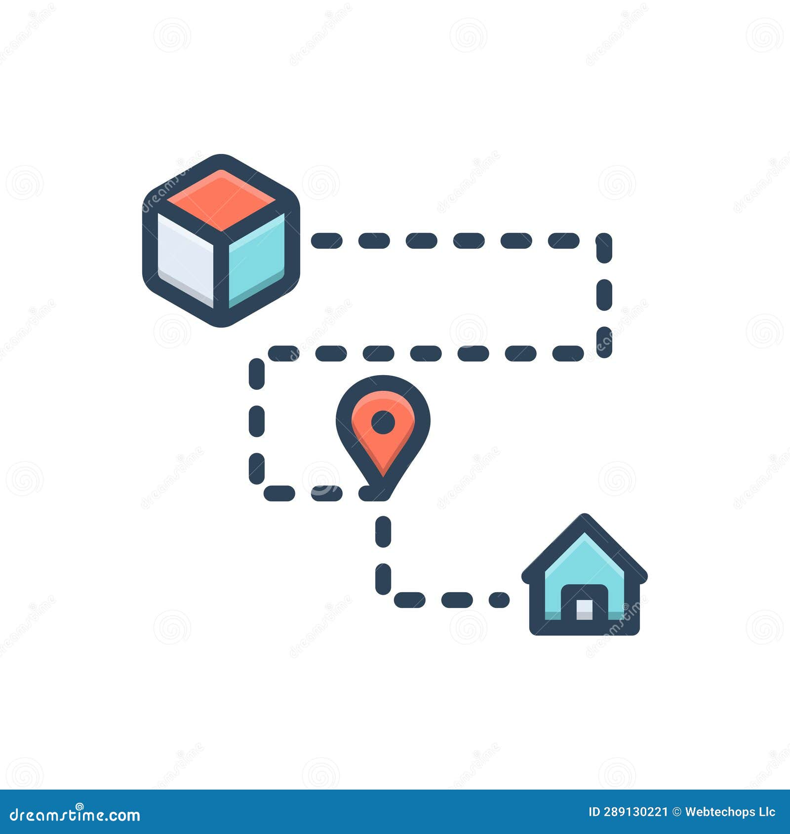 Color Illustration Icon for Tracking, Parcel and Delivery Stock ...