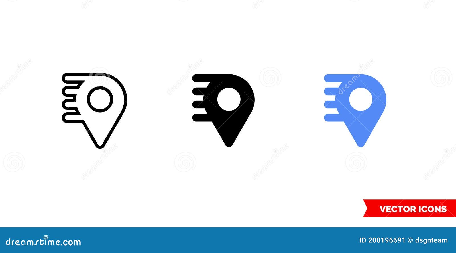 Tracking Icon of 3 Types Color, Black and White, Outline. Isolated ...
