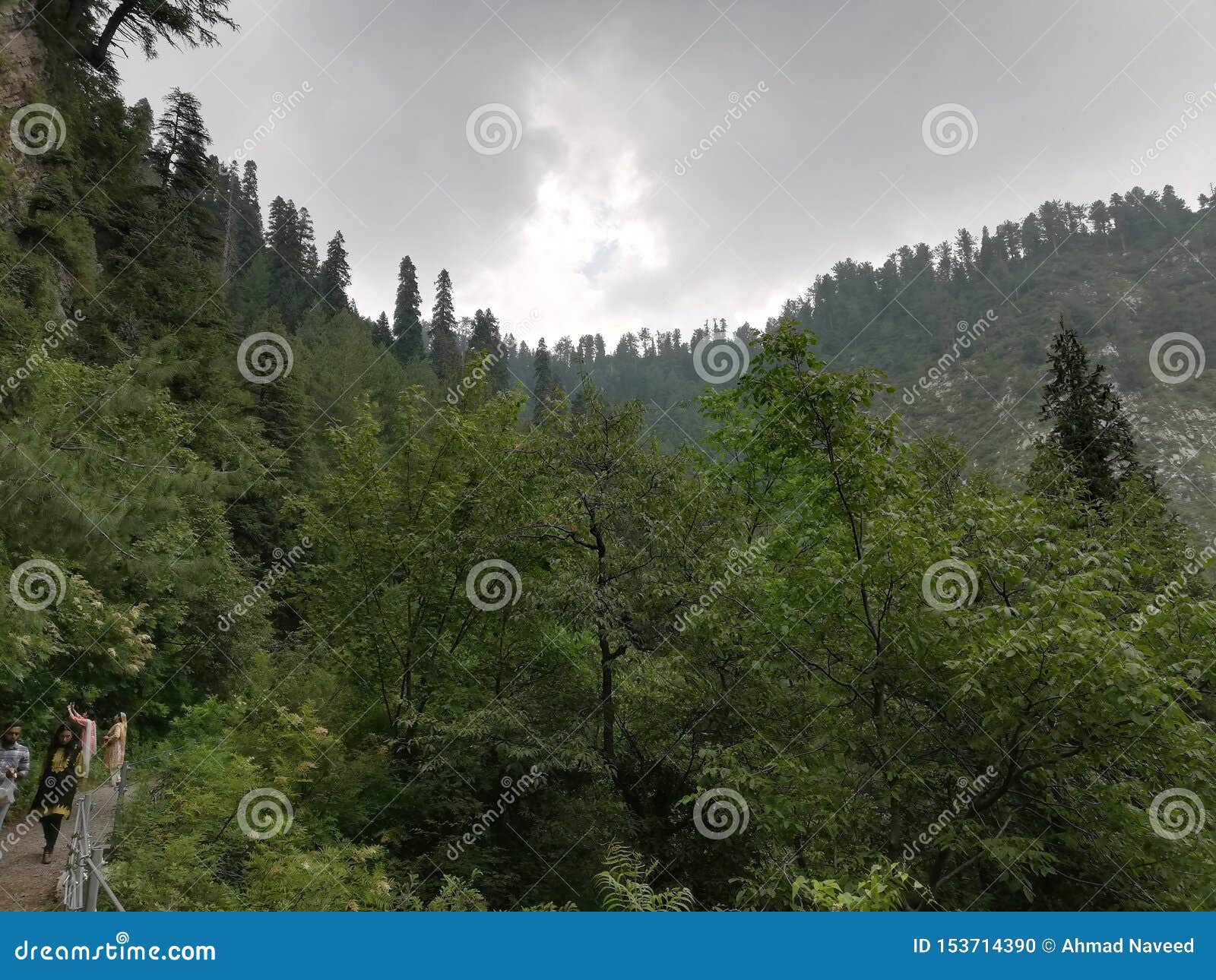 Tracking on the Mountain with the Clouds Stock Photo - Image of view ...