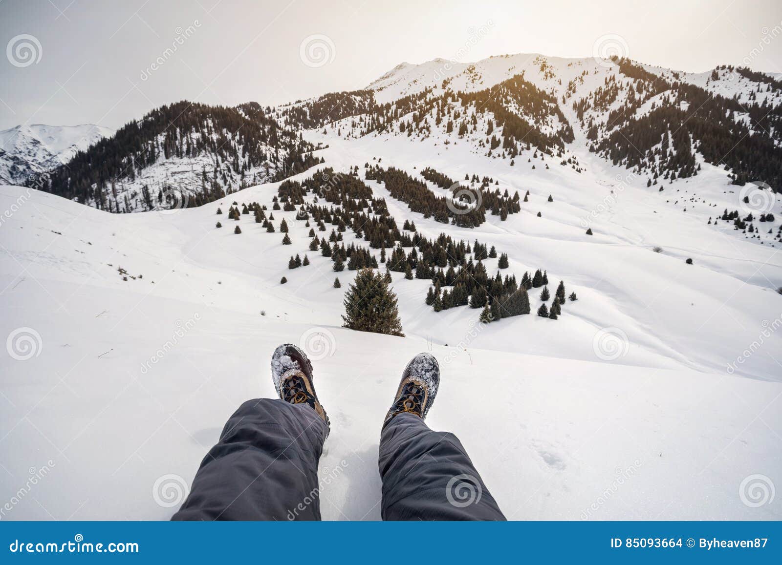 Tracking in the mountains stock photo. Image of backpacker - 85093664