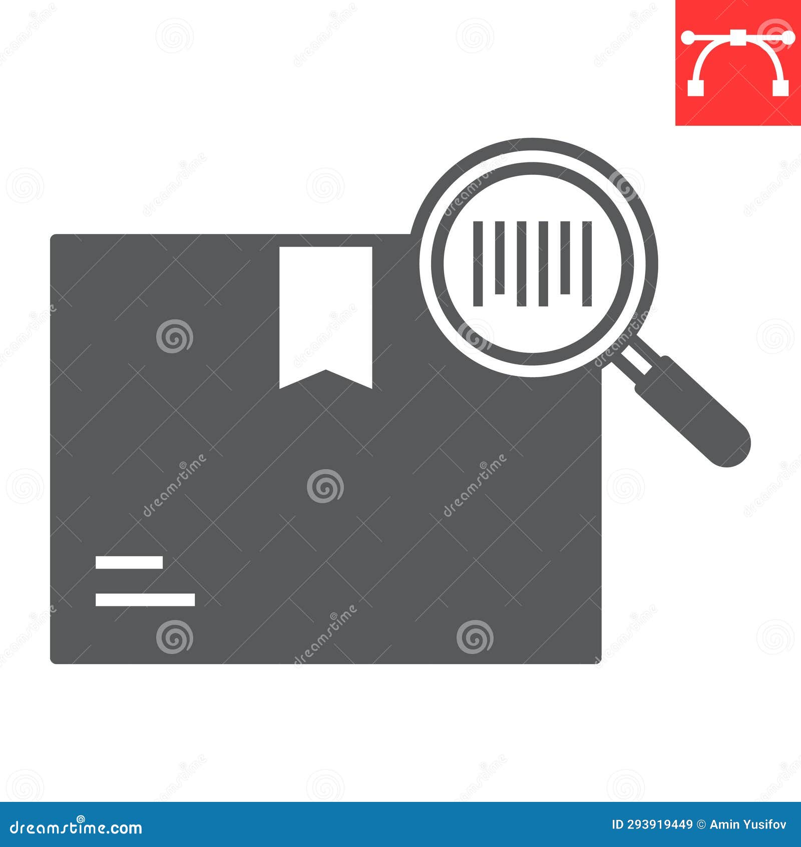 Tracking Parcel glyph icon stock vector. Illustration of retail - 293919449