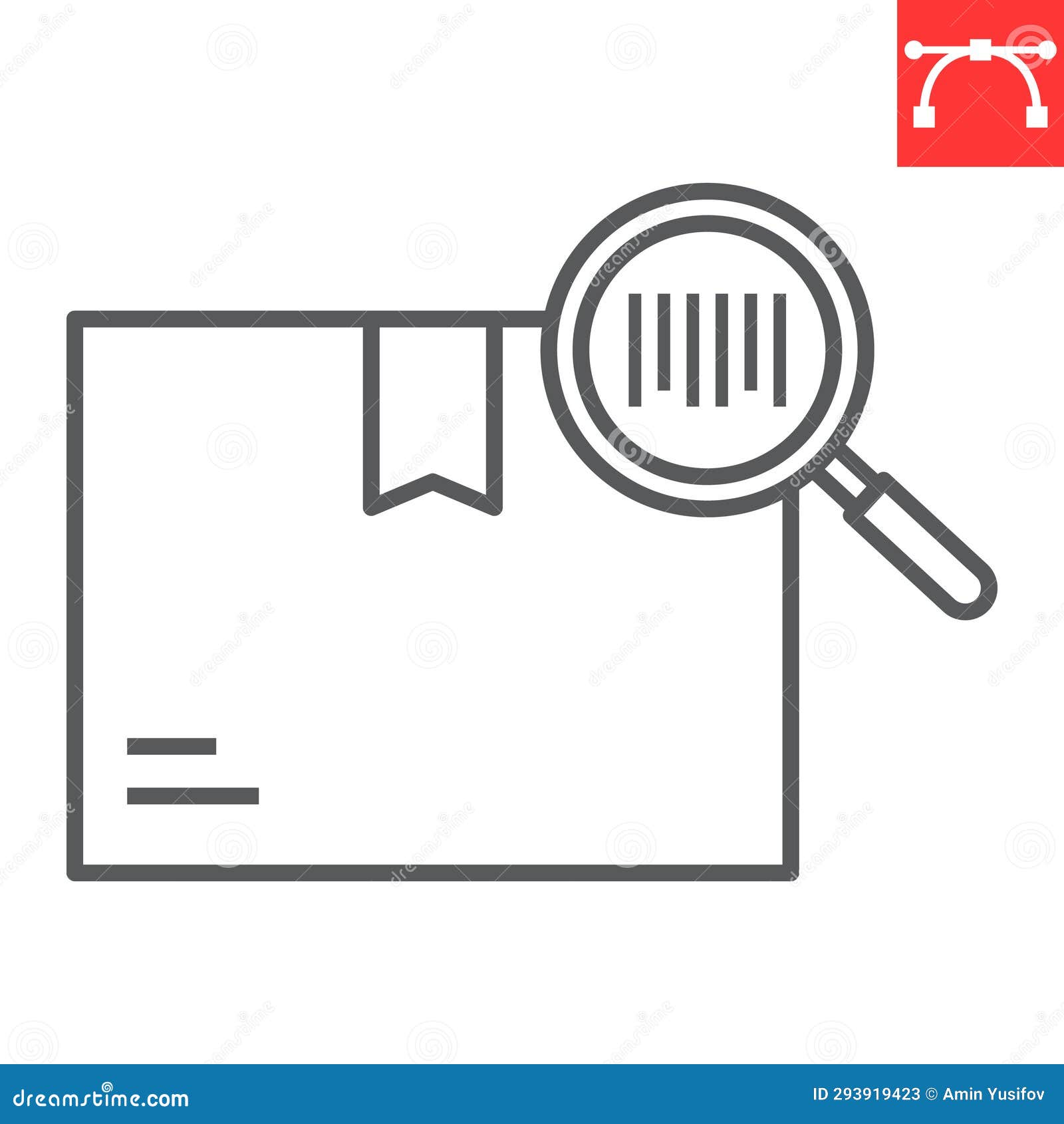 Tracking Parcel line icon stock vector. Illustration of search - 293919423
