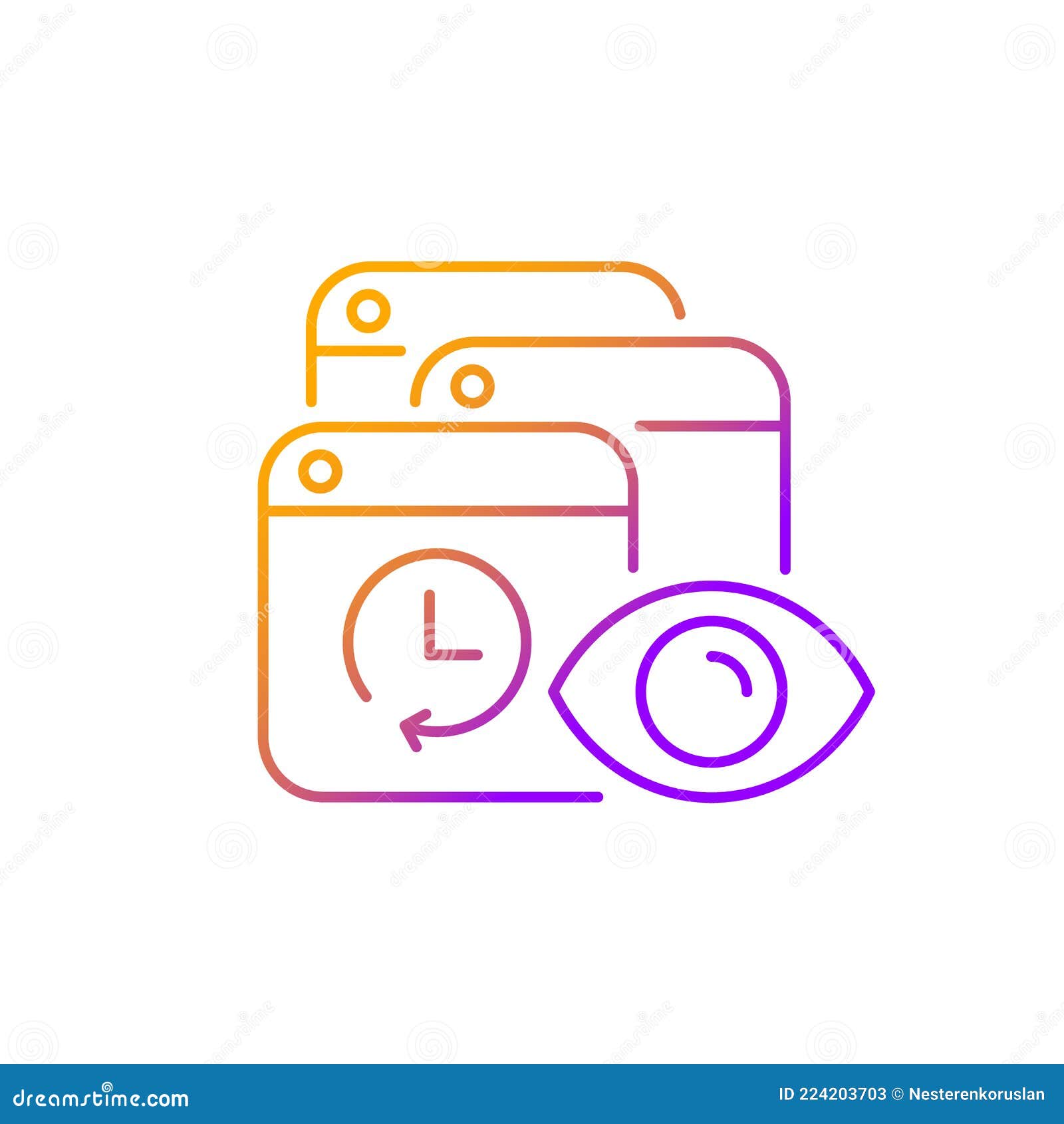 Tracking Search History Gradient Linear Vector Icon Stock Vector ...