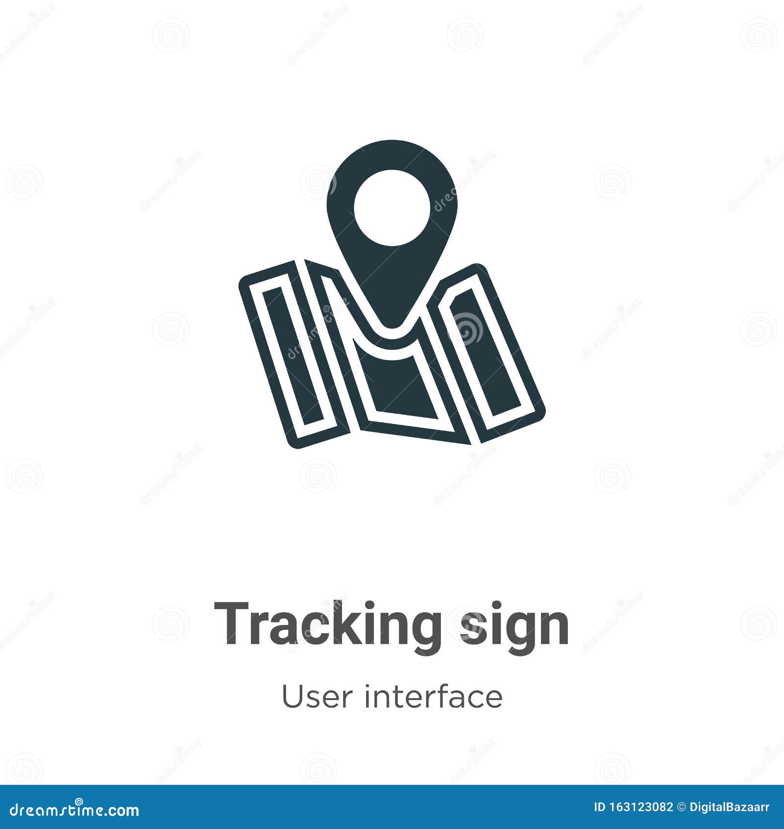 Tracking Sign Vector Icon on White Background. Flat Vector Tracking ...