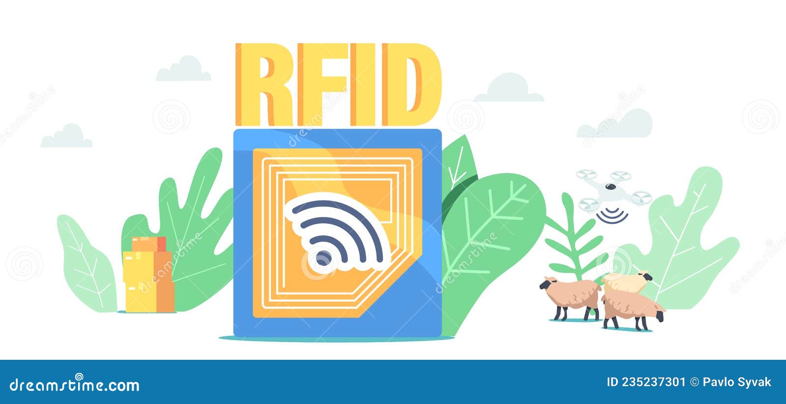 Tracking System Concept. Rfid, Radio Frequency Identification Tag ...