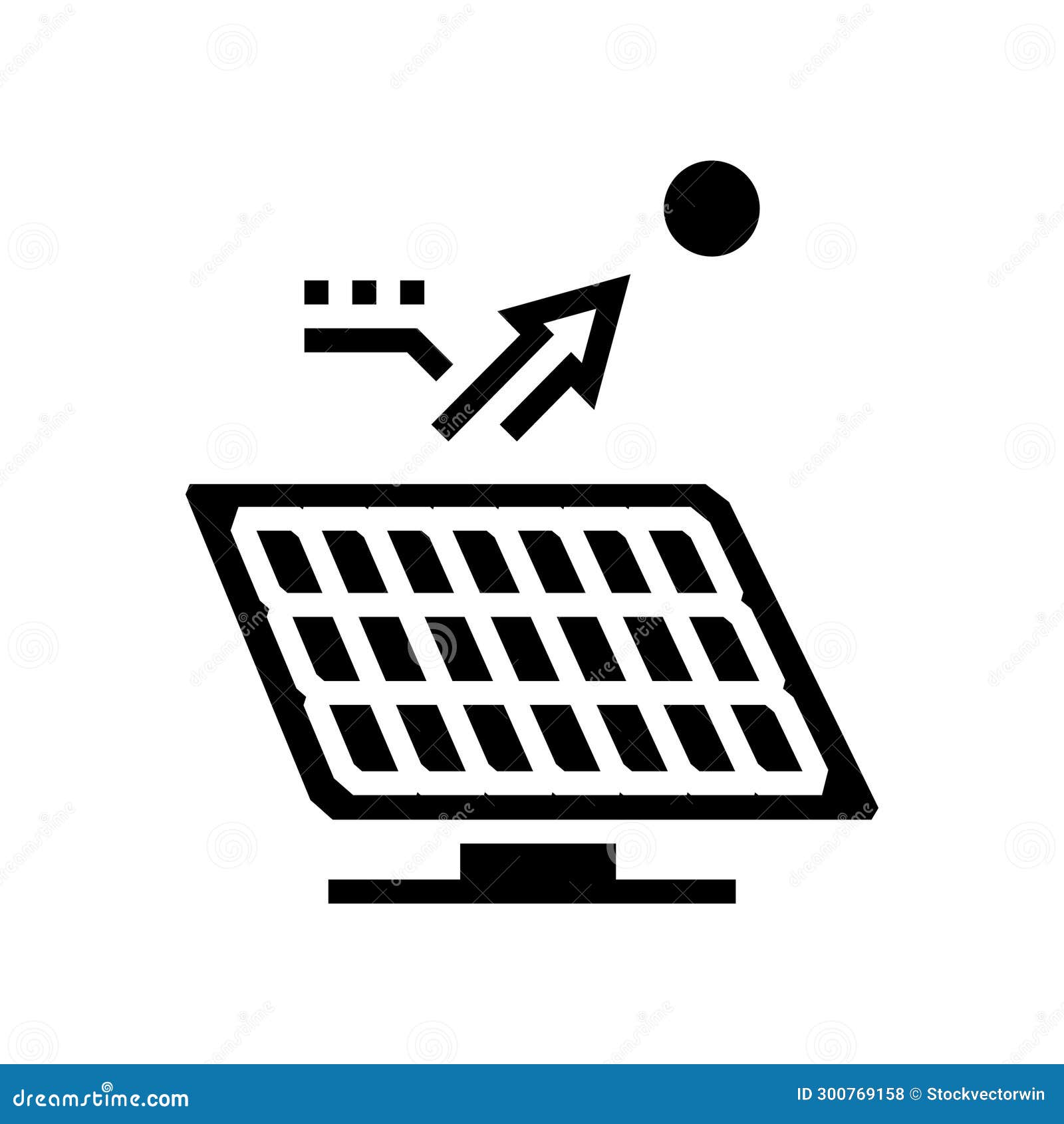 Tracking System Solar Panel Glyph Icon Vector Illustration Stock Vector ...