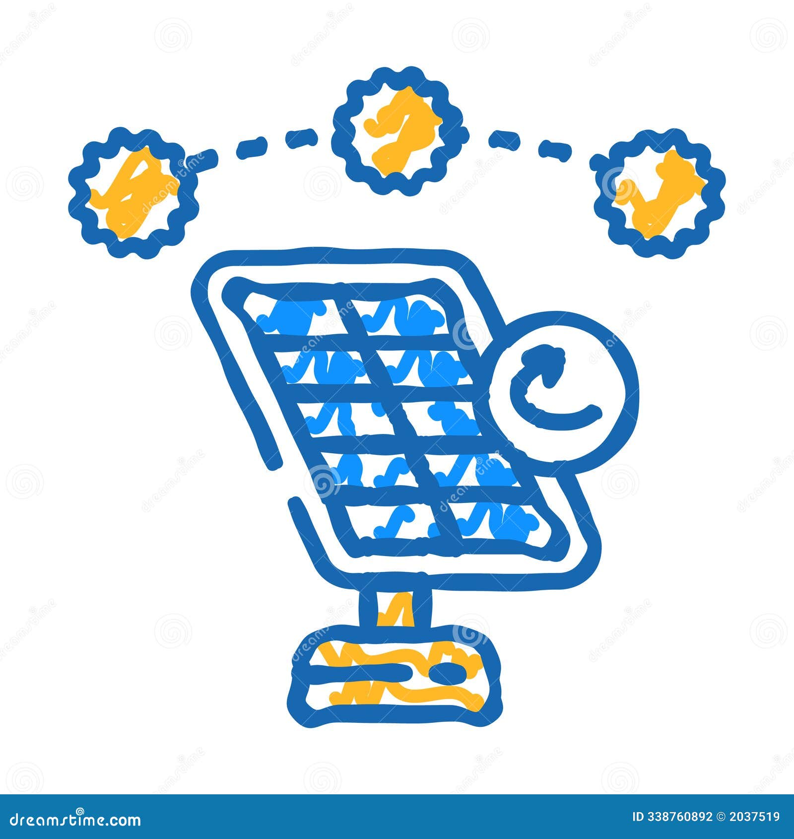 Tracking System Solar Panel Icon Doodle Illustration Stock Vector ...