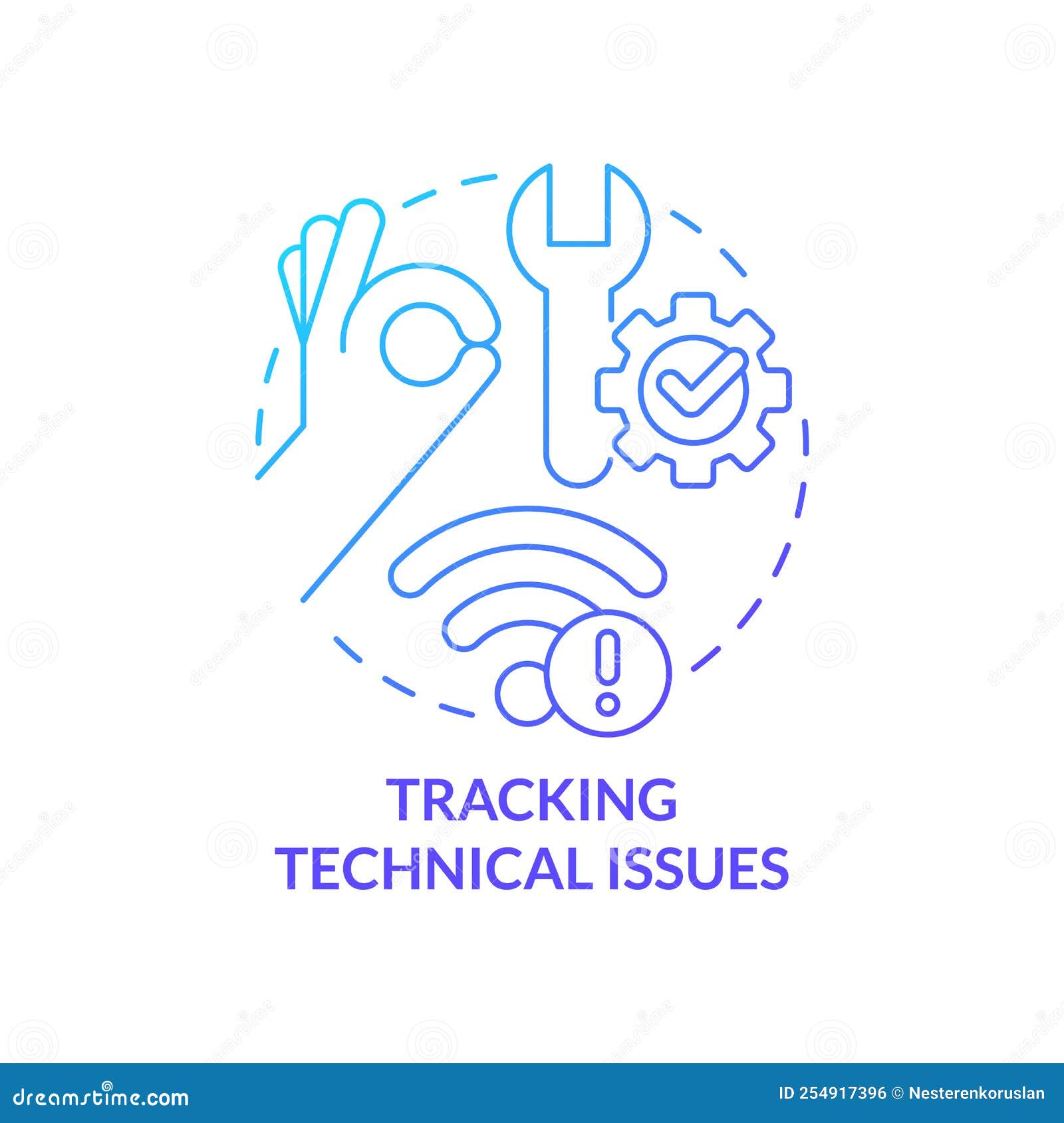 Tracking Technical Issues Blue Gradient Concept Icon Stock Vector ...
