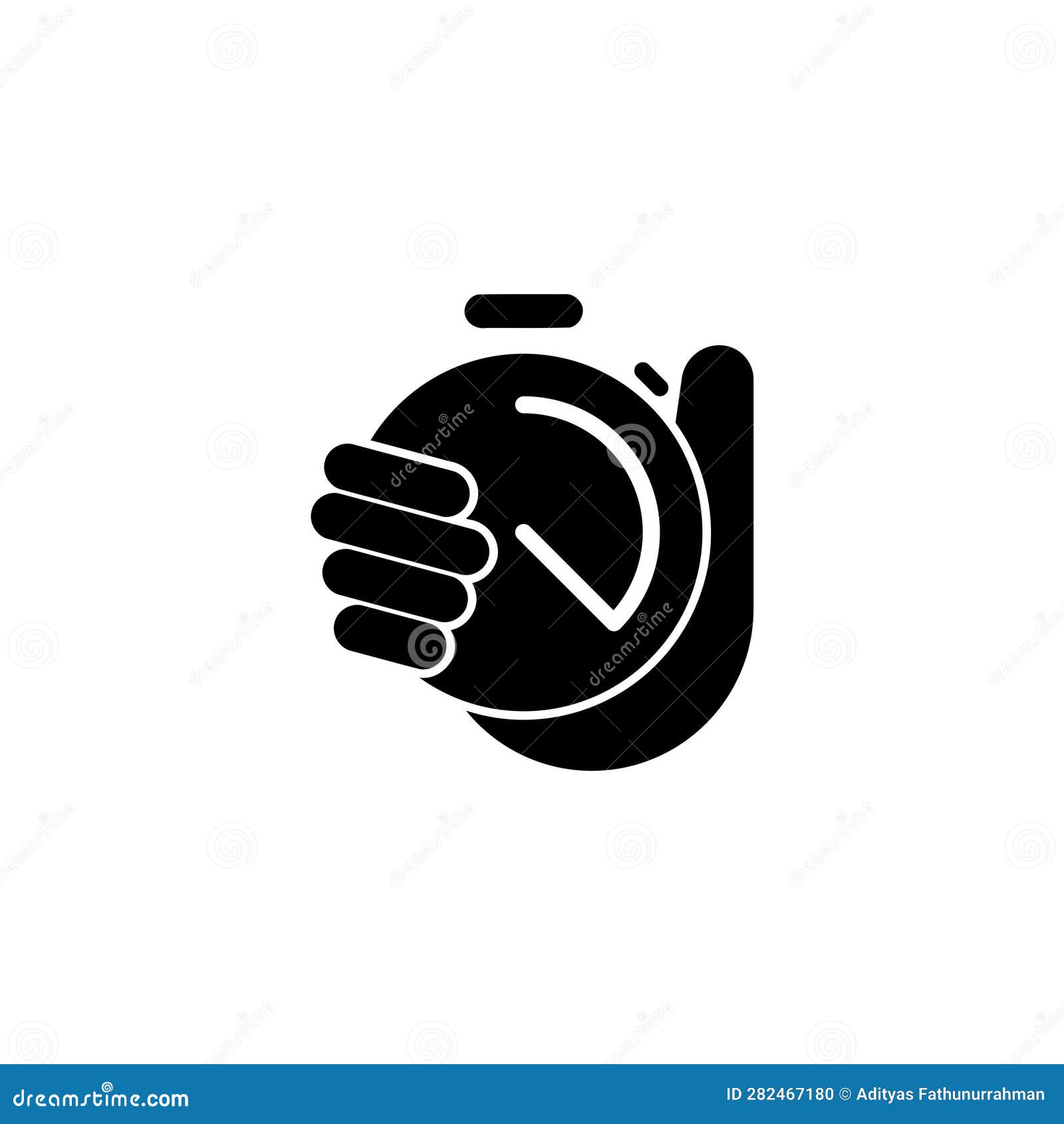 Tracking Time with a Hand Stopwatch for Efficiency Stock Vector ...