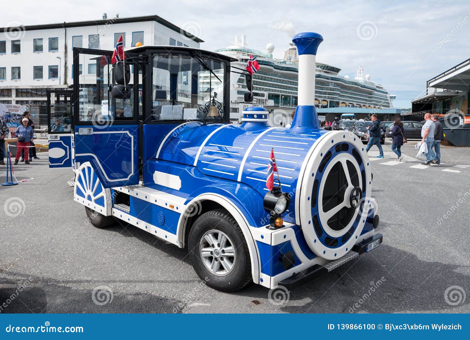 A Trackless Train Carries Tourists In A Sightseeing Tour. Bardolino ...