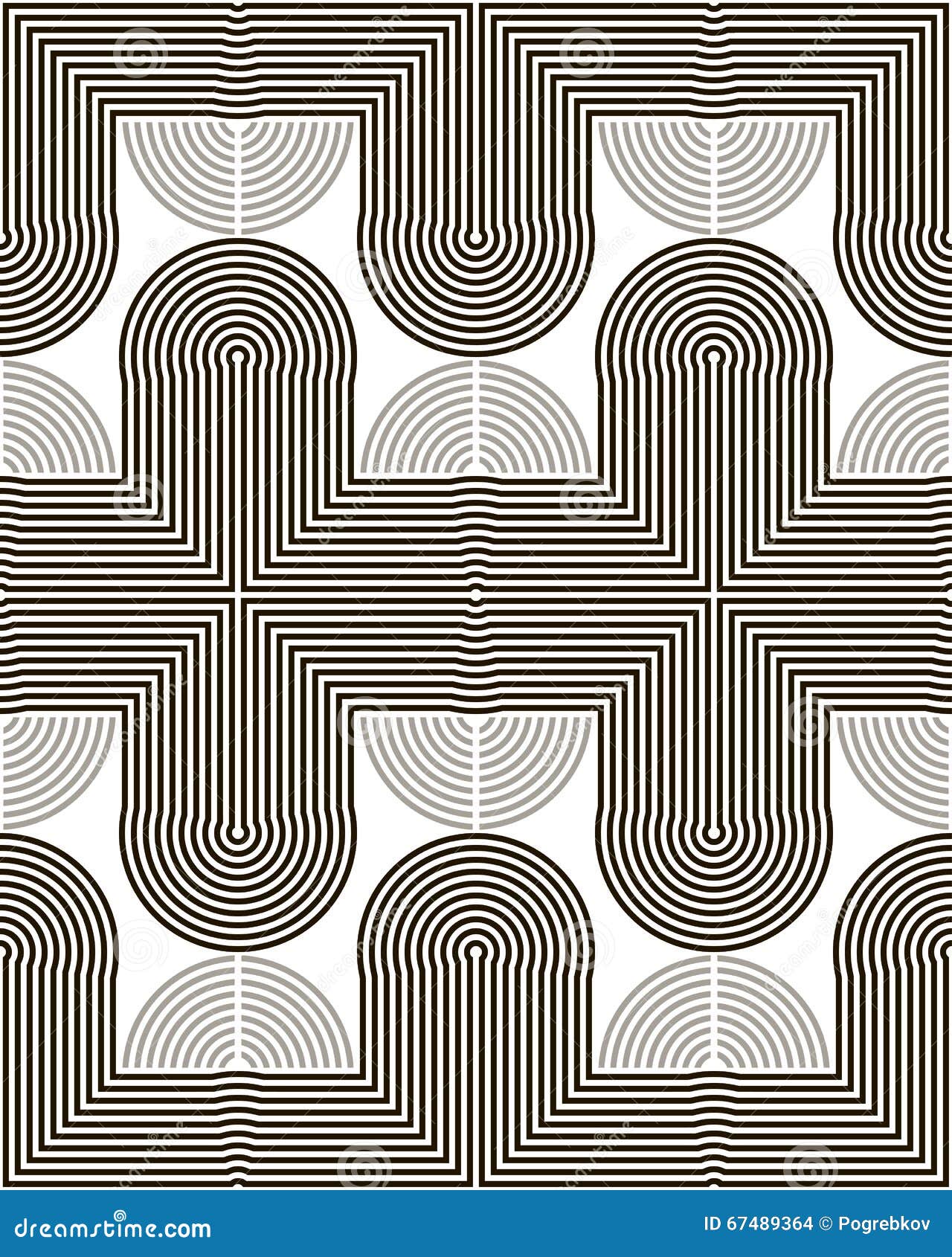 Tracks of Bent and Curved Lines Seamless Pattern Stock Vector ...