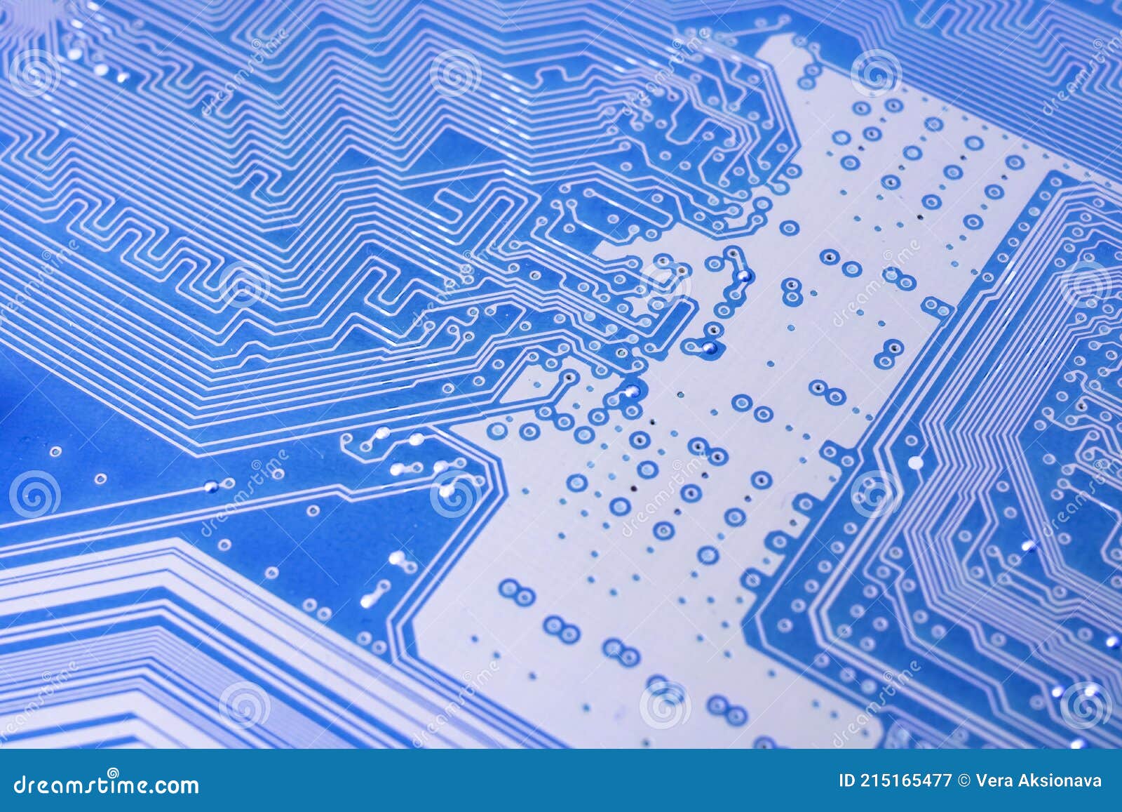 Tracks on the Blue PCB Close Up Stock Image - Image of copper, closeup ...