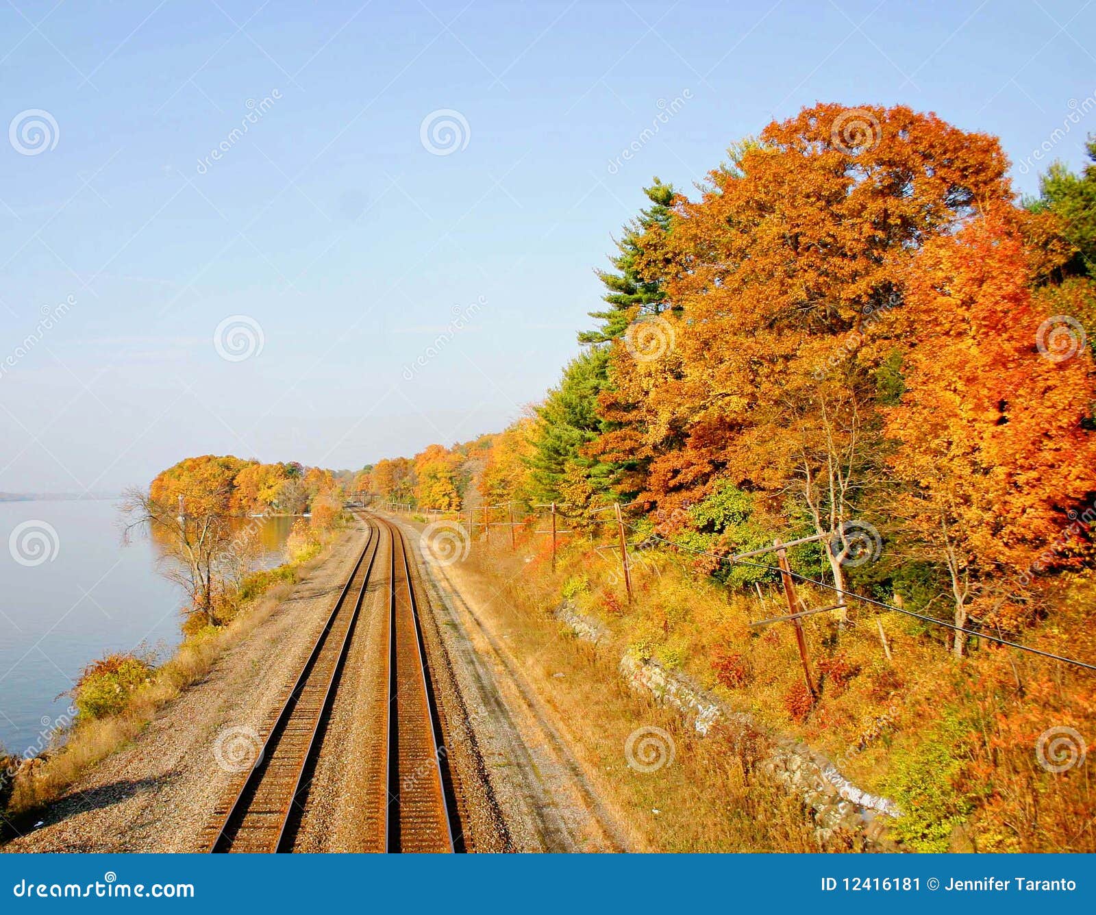 Tracks in the fall stock image. Image of fall, blue, orange - 12416181