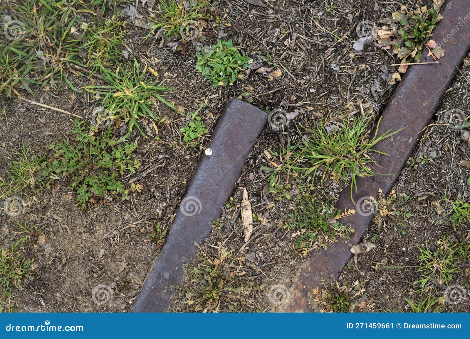 Tracks on the Ground Seen Up Close and from Above Stock Image - Image ...