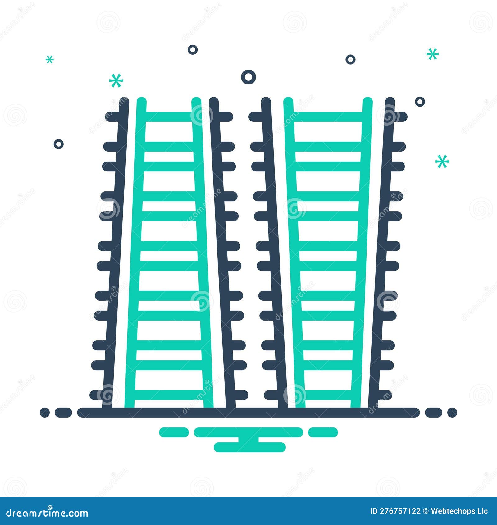 Mix Icon for Tracks, Locomotive and Path Stock Vector - Illustration of ...