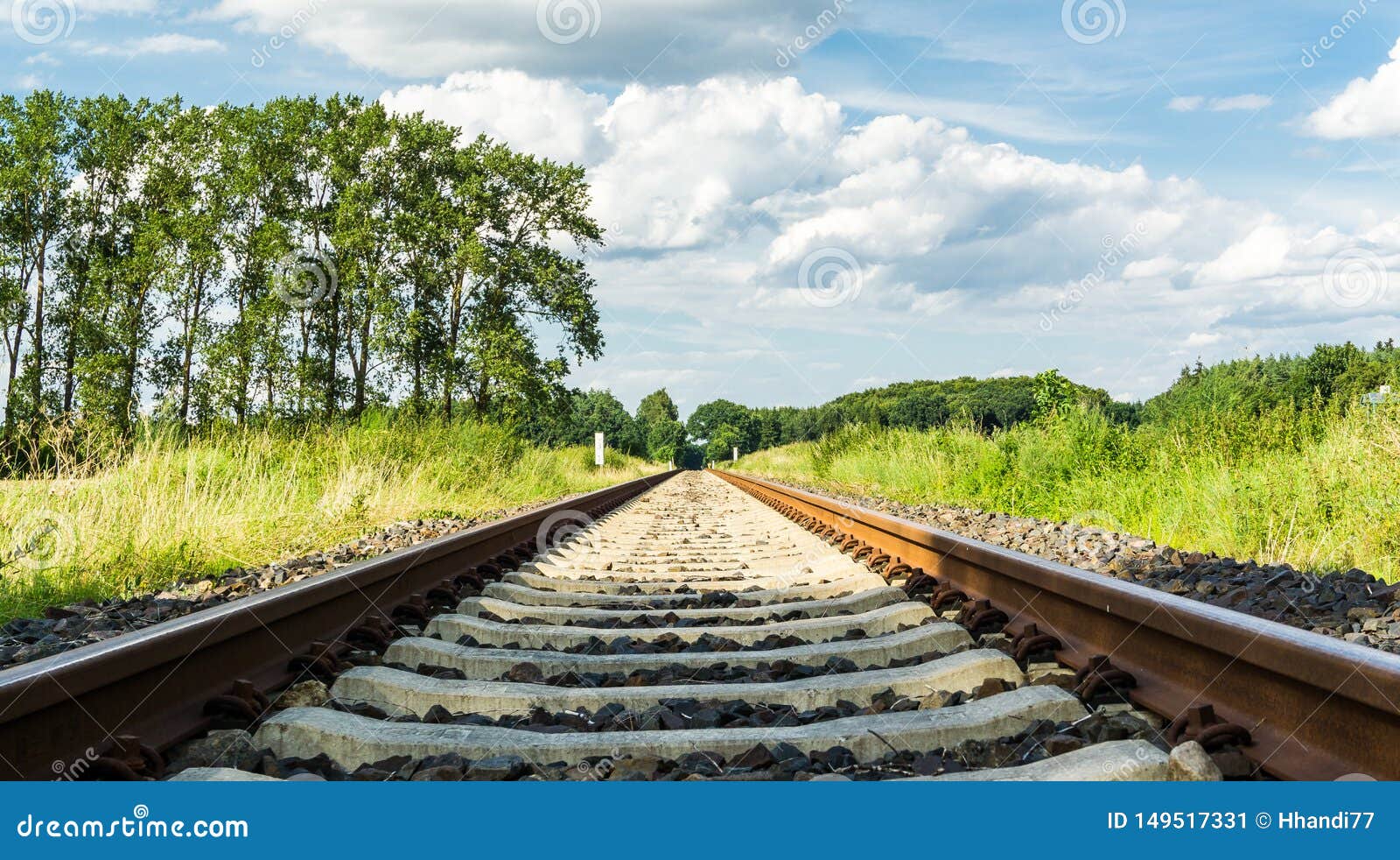 Tracks Perspective Landscape View Stock Image - Image of nature ...