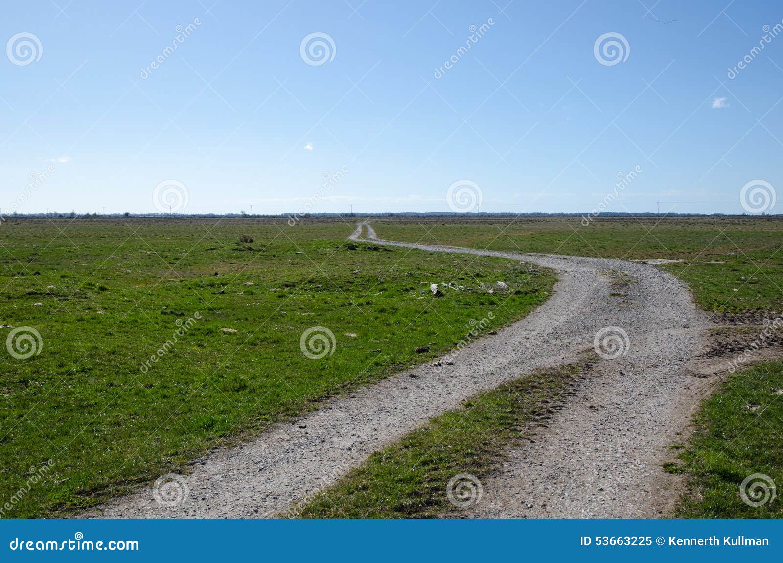 Tracks into a Plain Landscape Stock Image - Image of bush, farmland ...