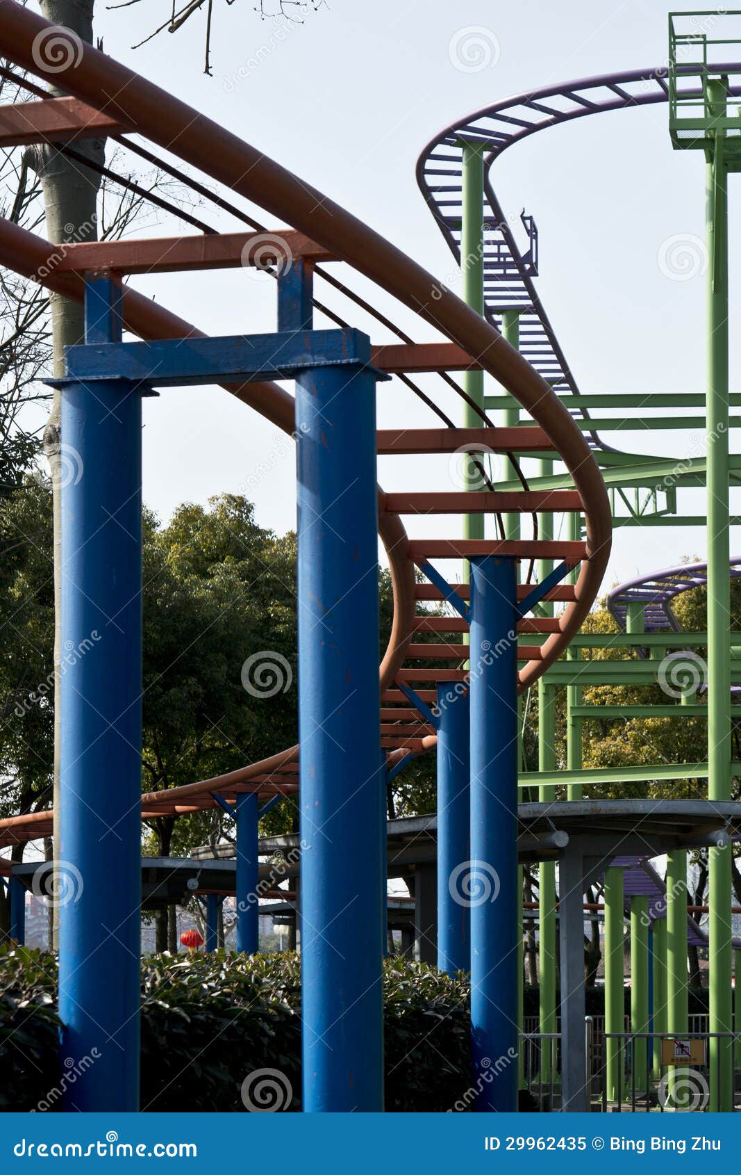 The Tracks of Roller Coasters Stock Image - Image of colorful, ground ...