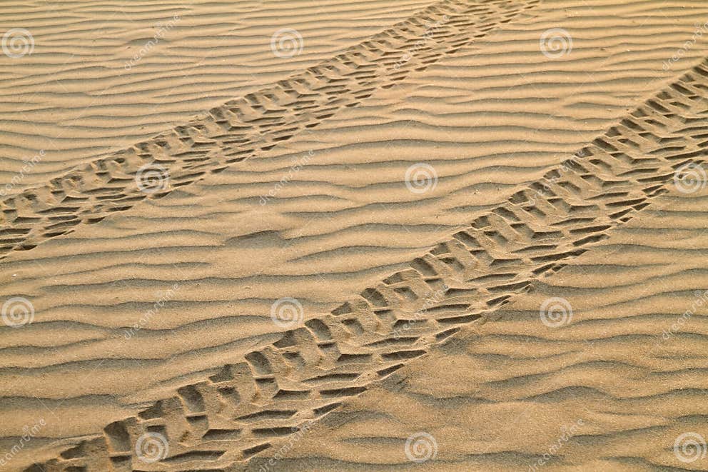 Tracks on Sand stock image. Image of marks, wheel, sand - 21444501