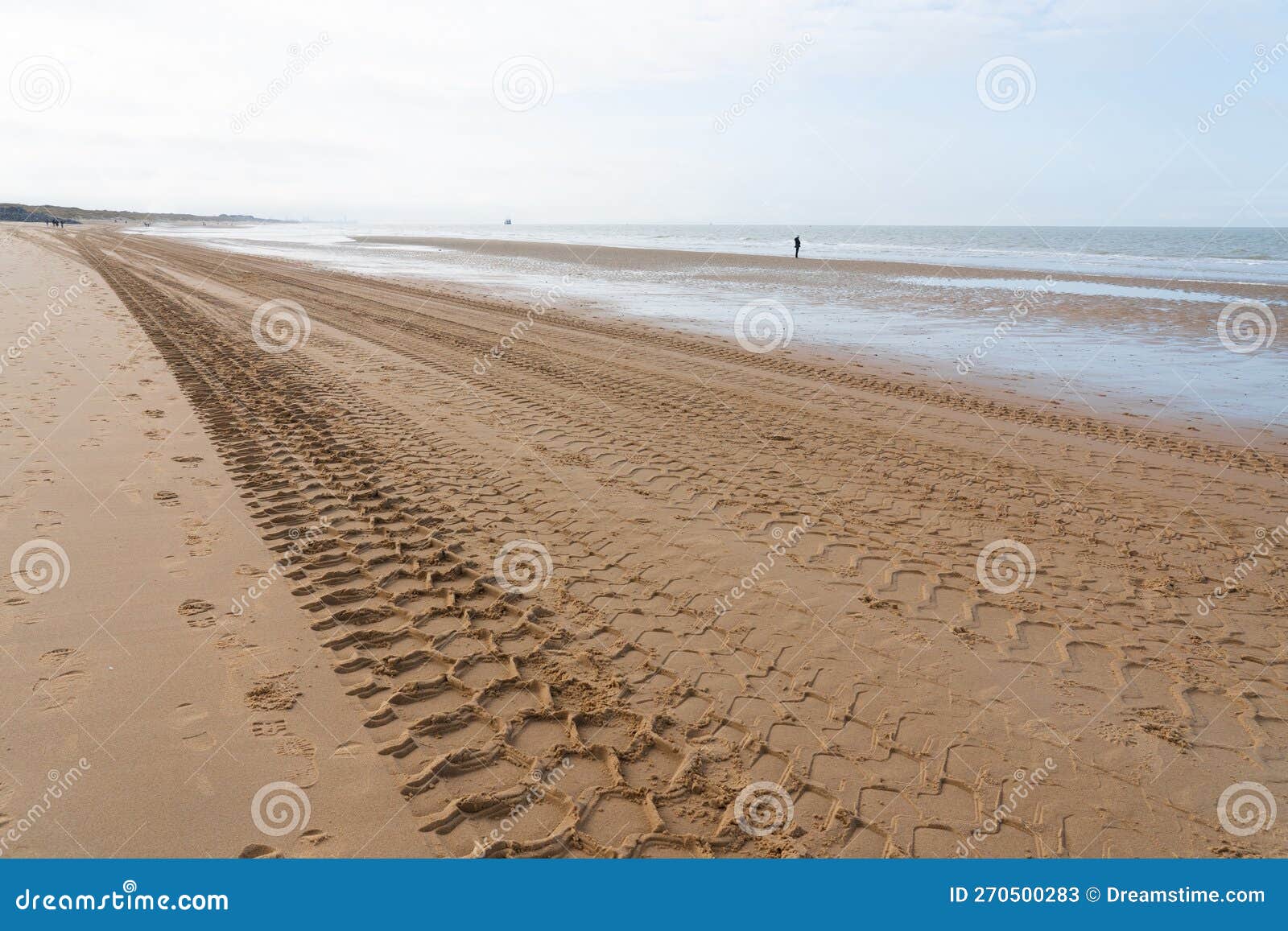 Tracks in the sand stock image. Image of transportation - 270500283