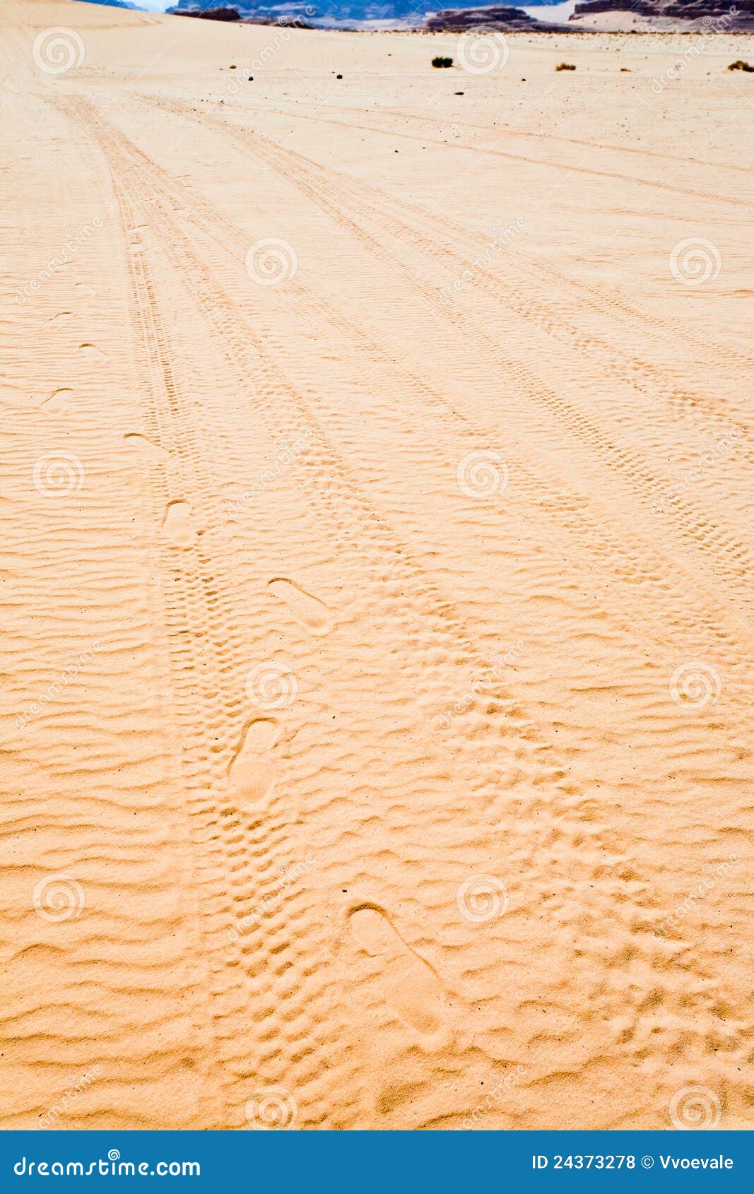 Tracks on Sand Surface in Desert Stock Photo - Image of sandstone ...