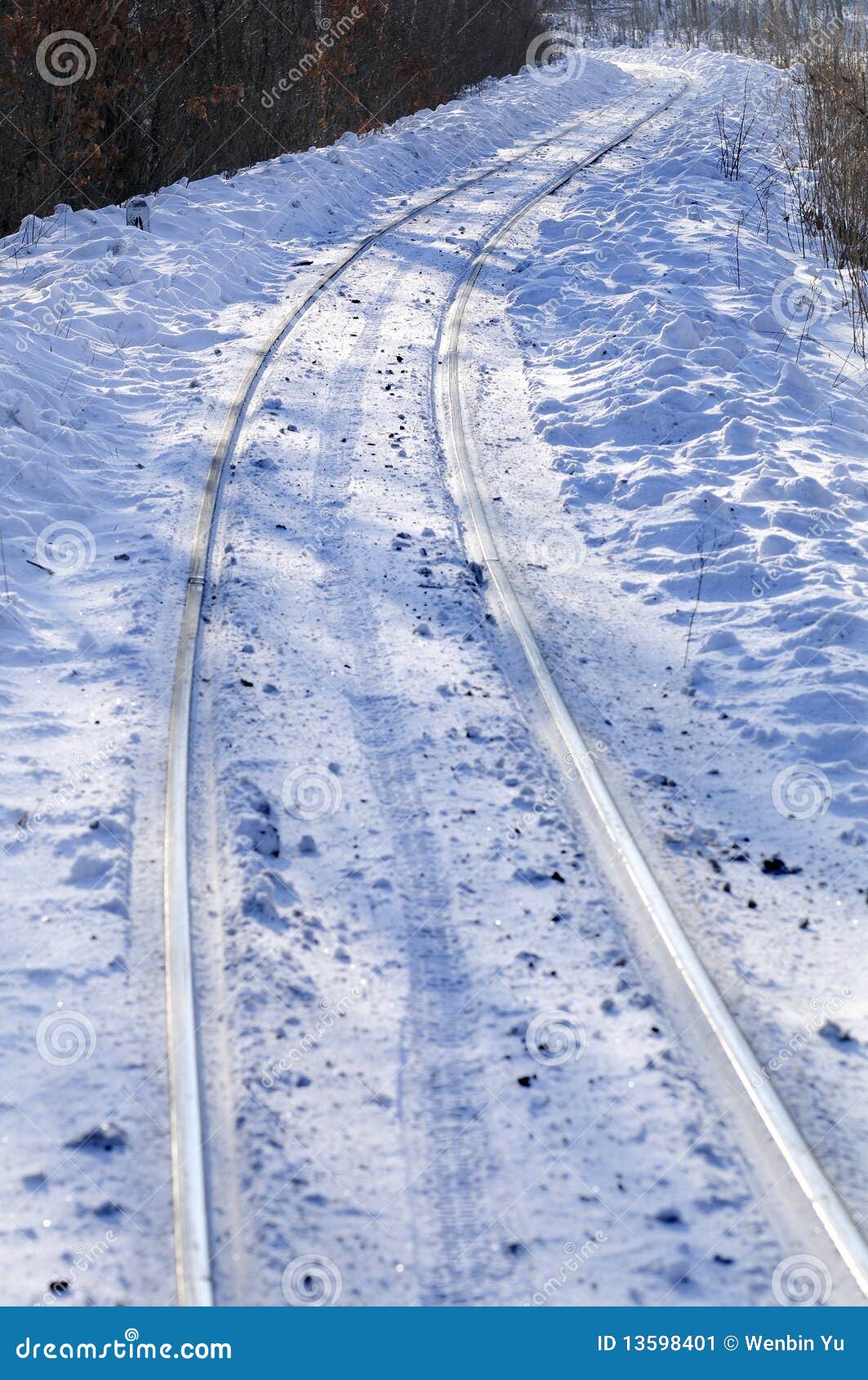 The tracks in the snow stock image. Image of parallel - 13598401