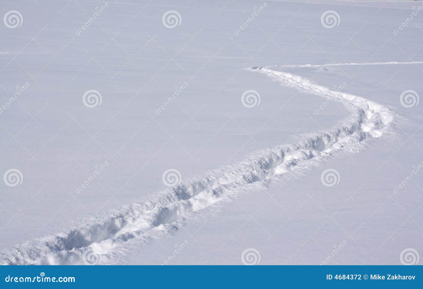 Tracks on snow. stock photo. Image of outdoor, lonely - 4684372