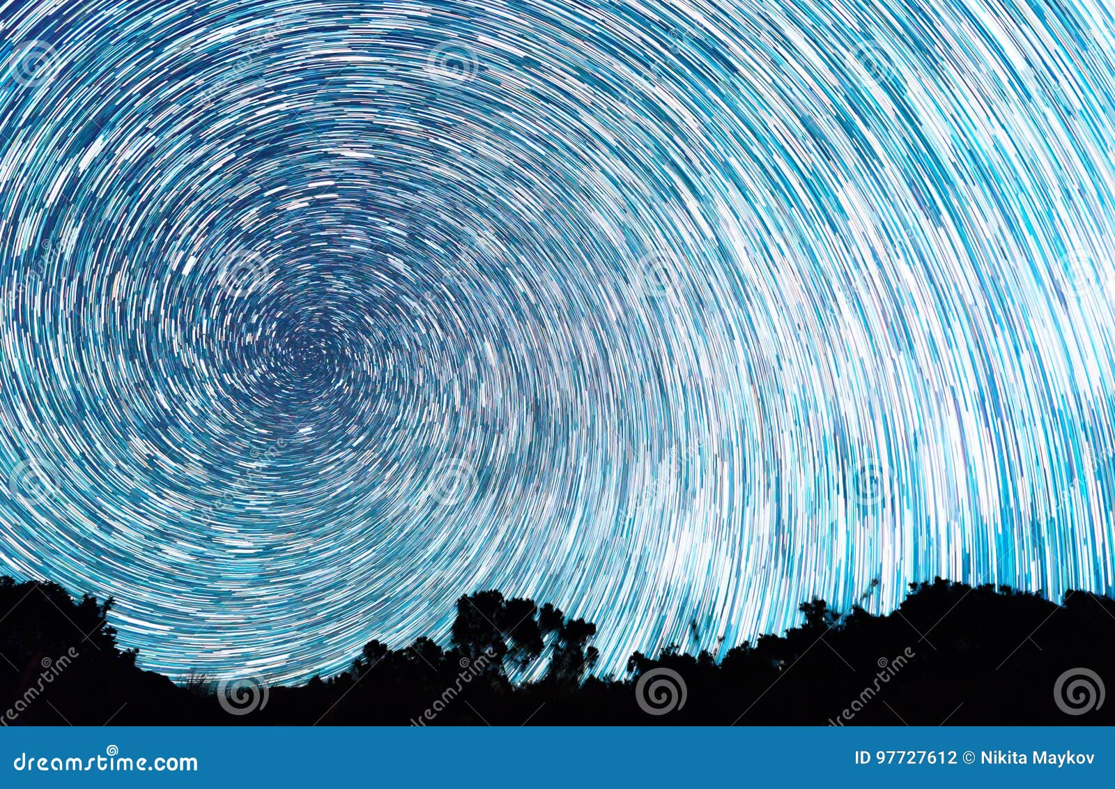 Tracks from Stars in the Form of Spiral Lines Stock Photo - Image of ...
