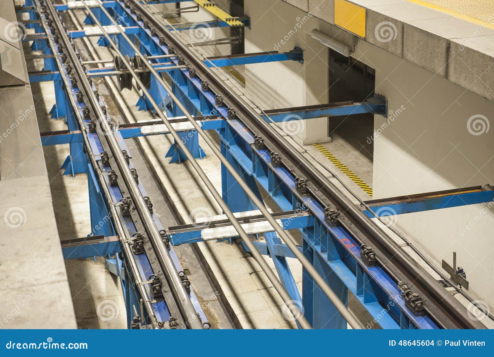 Tracks at an Underground Metro Station Stock Photo - Image of support ...