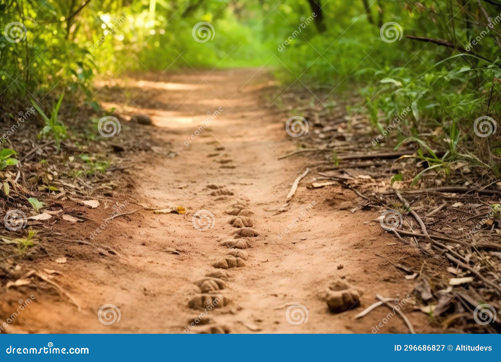 Tracks of Wildlife Observed on a Dirt Path Stock Image - Image of ...