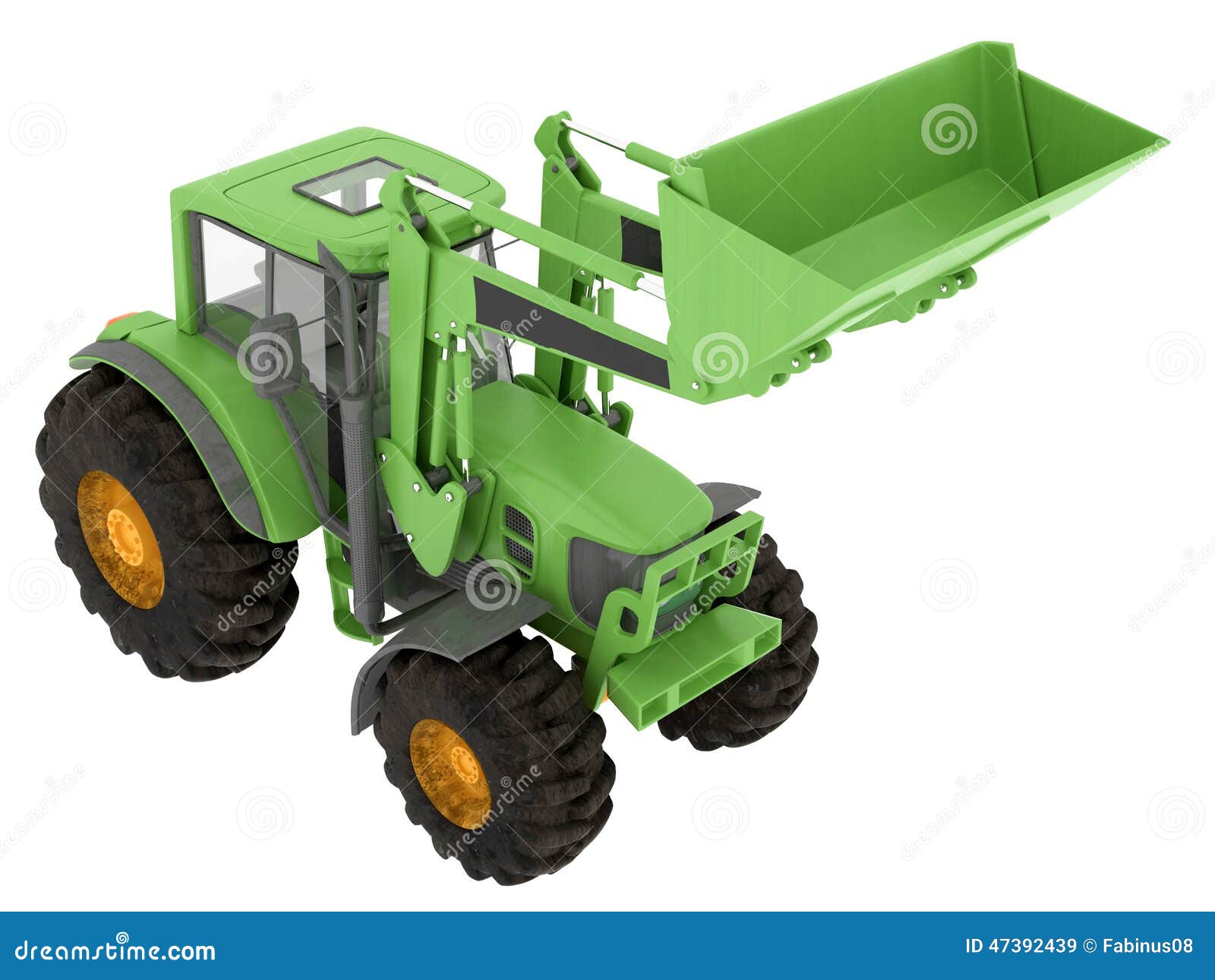 Tracteur sur le fond blanc image stock. Image du roues - 47392439
